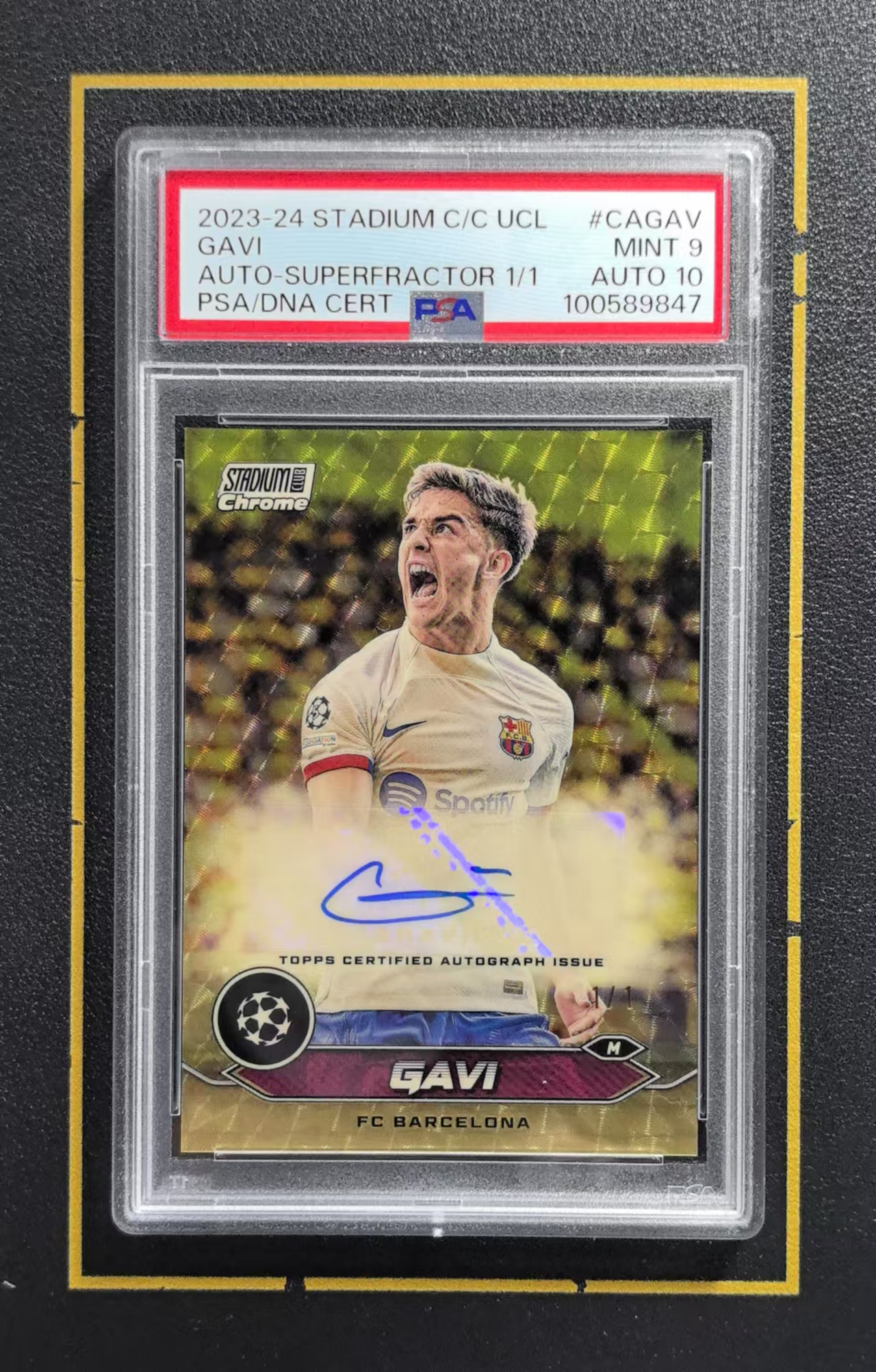 【超新星精品】2023-24 Topps Stadium Chrome GAVI 竞技场 巴塞罗那 巴萨 加维 1/1编 1of1 爆金折 爆 ...