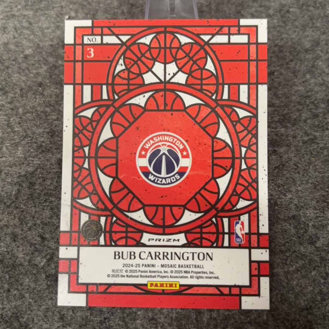 2024-25 Panini Mosaic Bob Carrington RC 马赛克系列 卡林顿 奇才 教堂大比例 卡品如图 收藏必备 卡淘