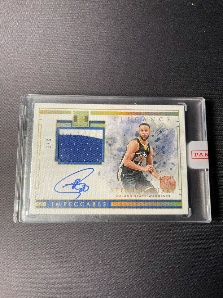 2018-19 Panini Impeccable Stephen Curry 小真金 勇士 斯蒂芬库里 elegance patch 签字卡 ...