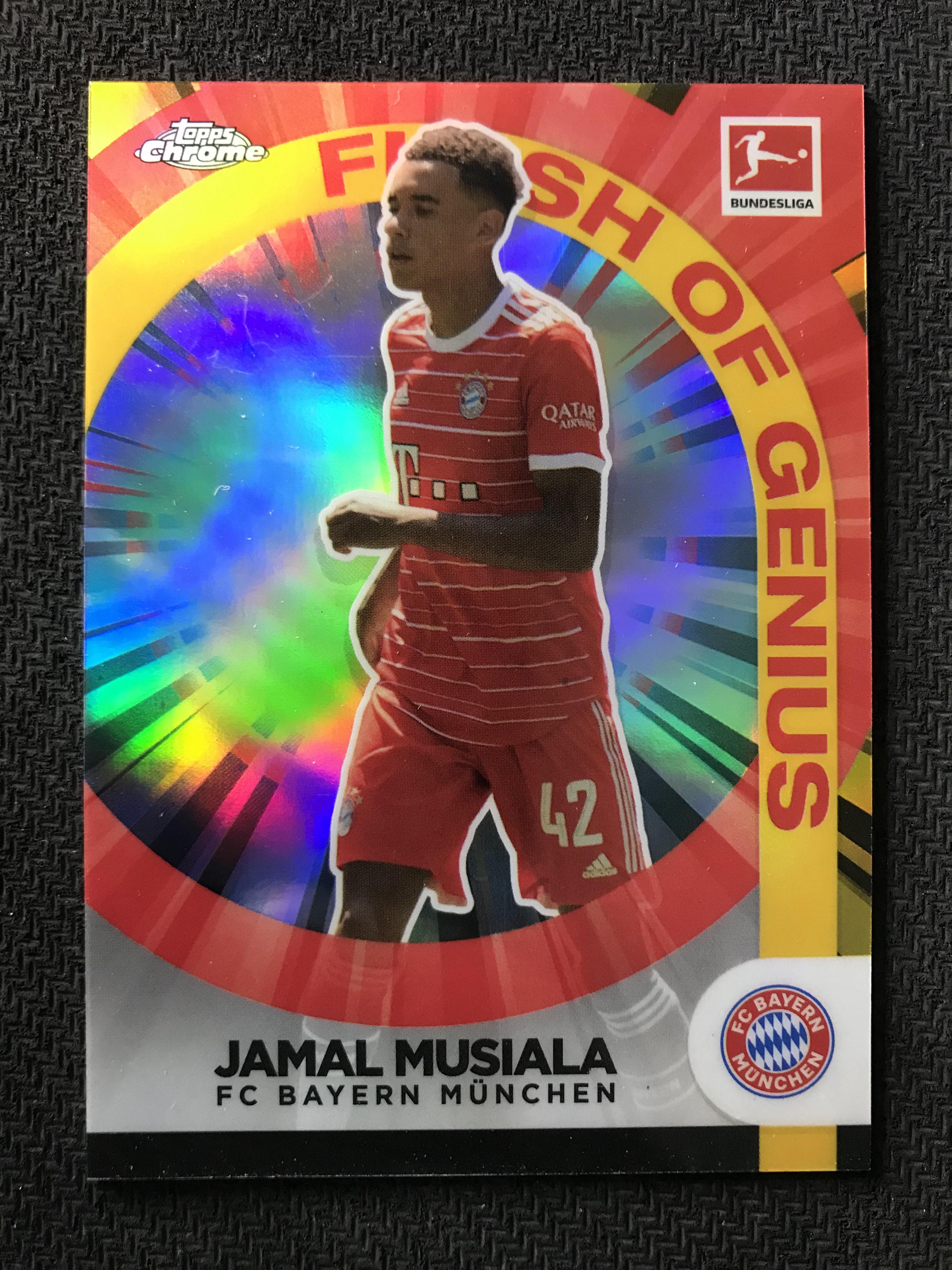 不累计【纸牌屋】2023 TOPPS Chrome Bundesliga 德甲 Flash of Genius 特卡 26/50编 金折 拜仁 ...