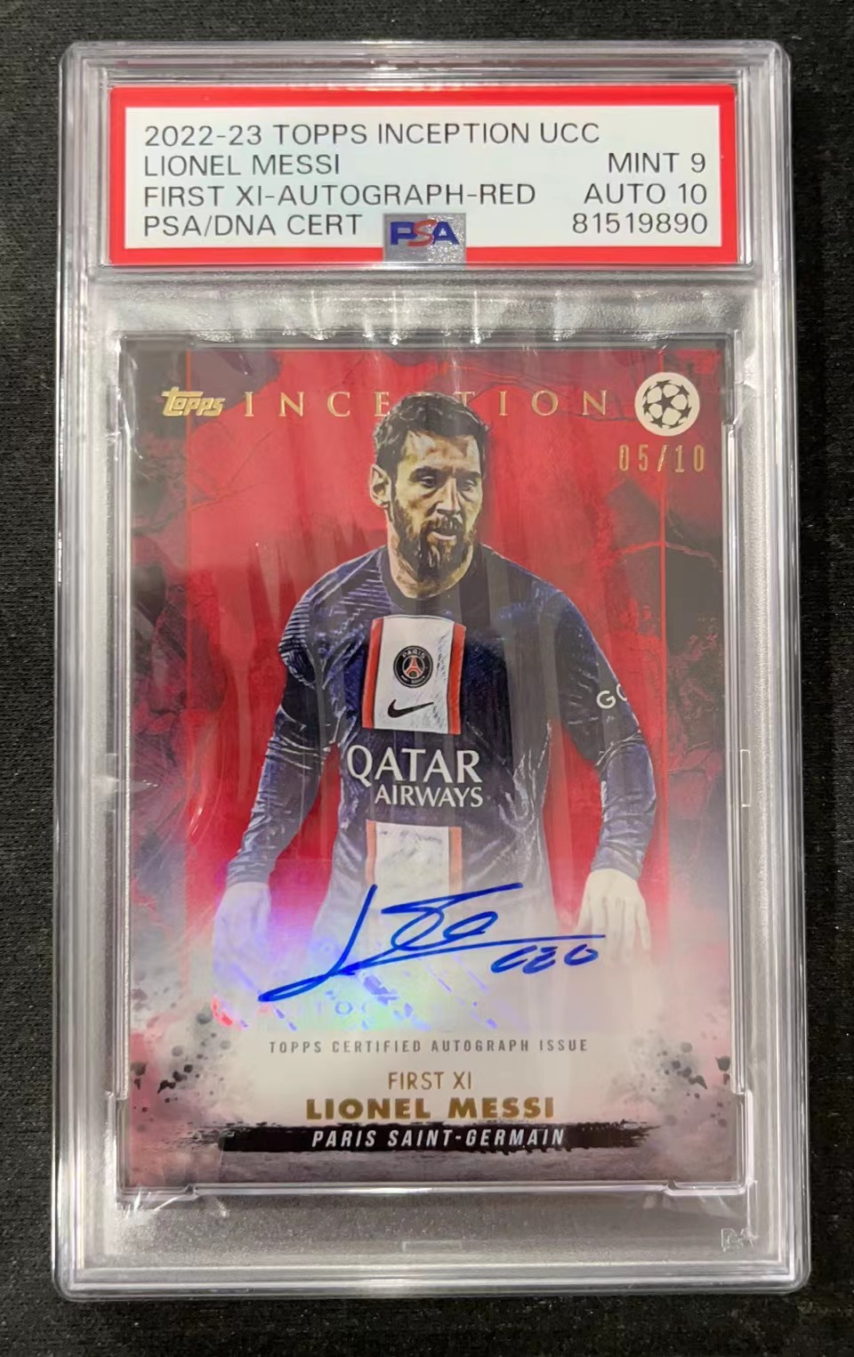 2022-23 Topps Inception Lionel Messi 【长安代卖精品】盗梦空间 巴黎圣日尔曼 大巴黎 梅西 红折签字 红色 ...