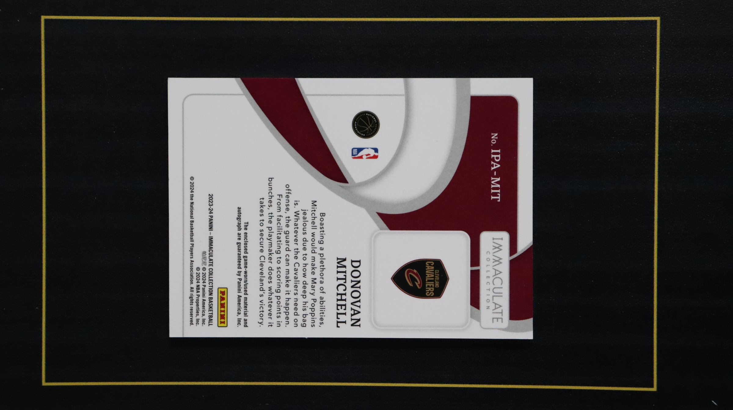 2023-24 Panini Immaculate Donovan Mitchell 骑士 多诺万米切尔 8编 紫平行 PA Patch 签字 ...