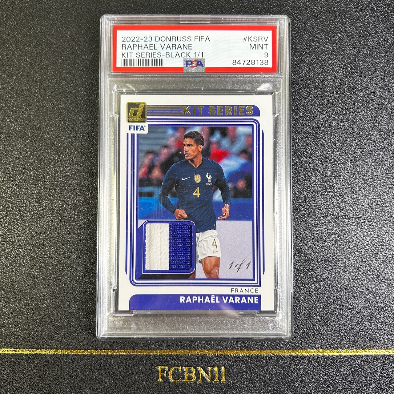 【FCB拍卖】2022-23 PANINI DONRUSS VARANE 瓦拉内 球衣卡 一编 1/1 PSA9分 法国 曼联 皇马 皇家 ...
