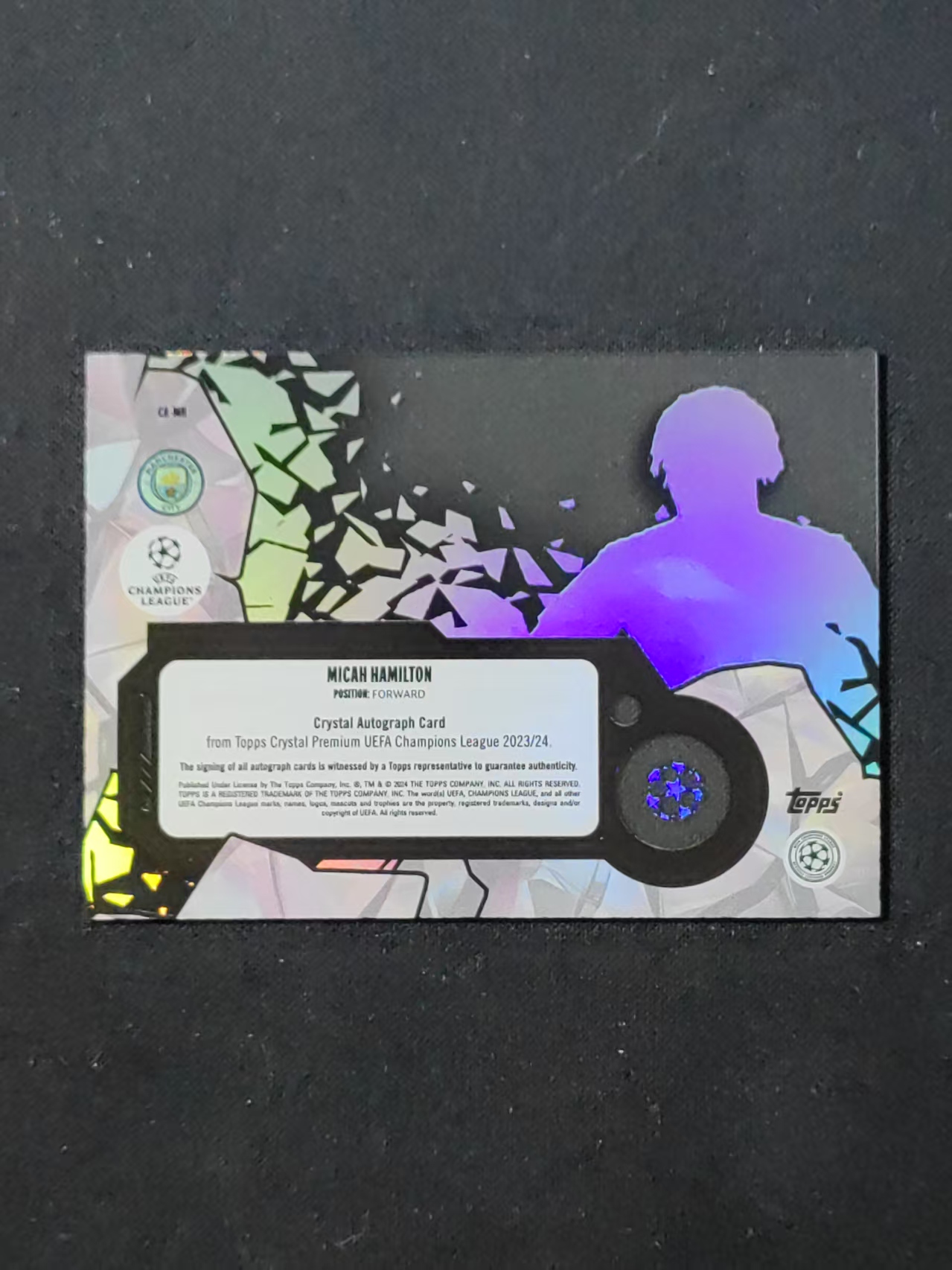 2024 Topps Crystal Micah Hamilton RC 【阿泽拍卖tiffany】水晶系列 欧冠 英超 曼彻斯特城 曼城 ...