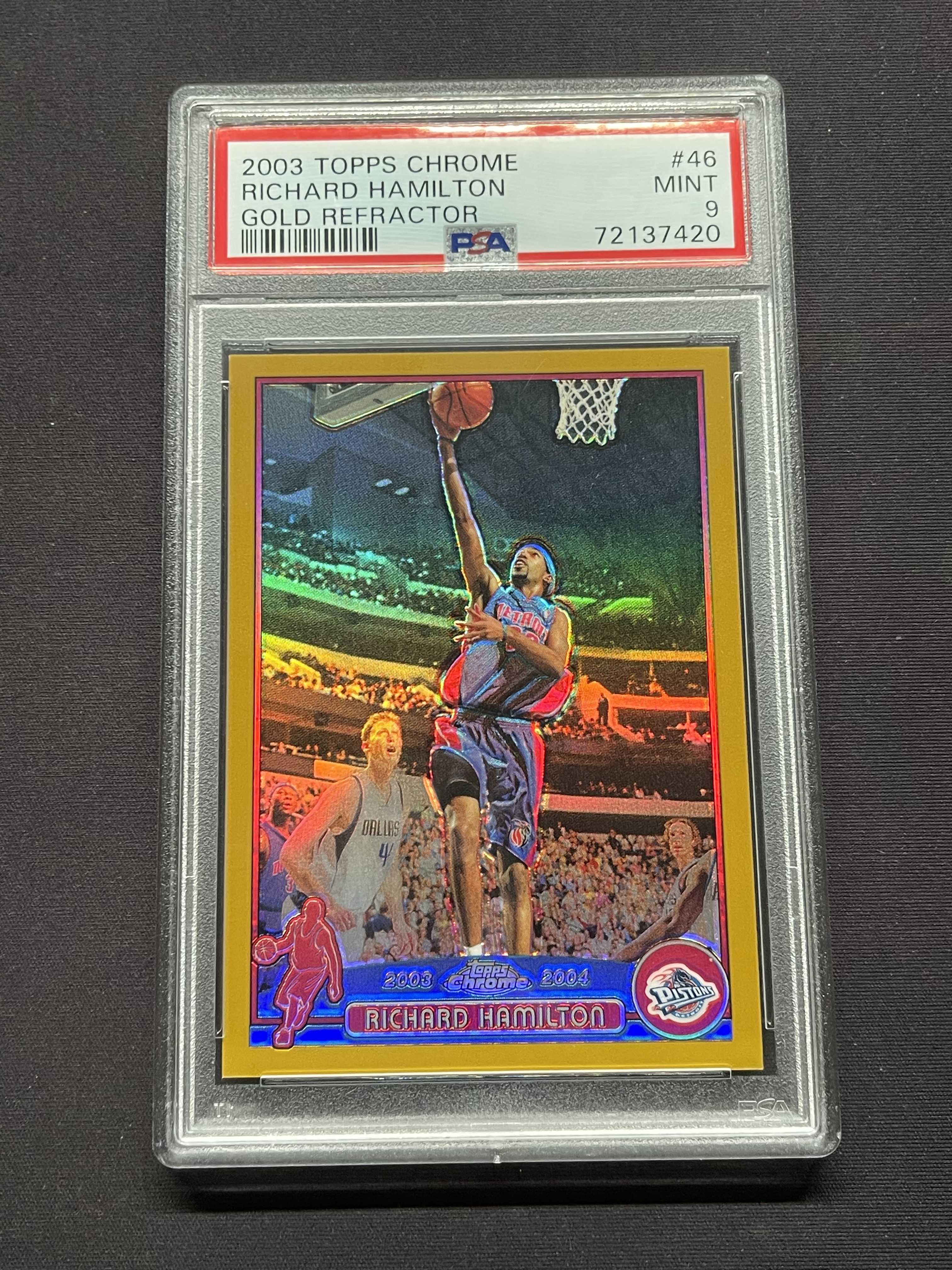 2003-04 Topps Chrome Richard Hamilton 活塞 理查德汉密尔顿 RIP 面具侠 折射 金折 23/99编 ...