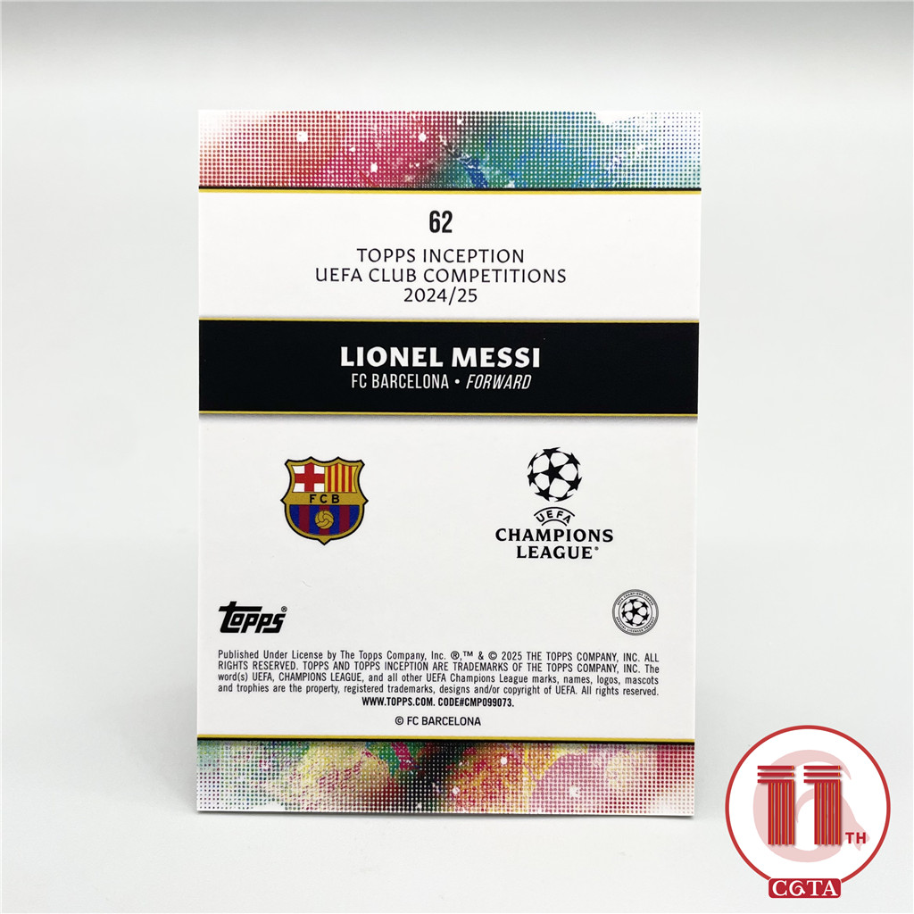 【CGTA /10 Messi】2024-25 Topps 欧冠Inception盗梦空间 巴萨 梅西 02/10编 背号编 ...