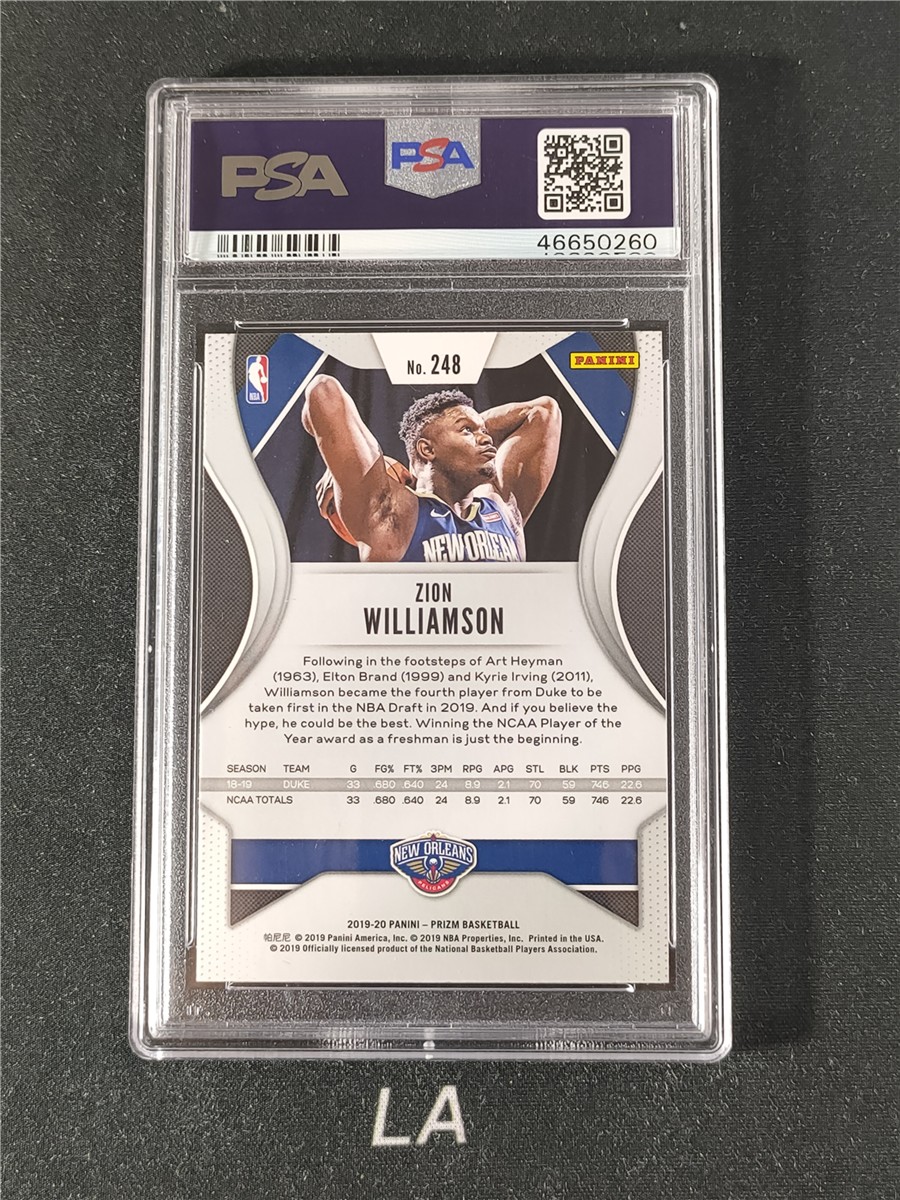【LA拍卖】2019-20 Panini Prizm Zion Williamson 新秀RC 蔡恩 威廉森 锡安 威廉姆森 鹈鹕状元 胖虎 ...