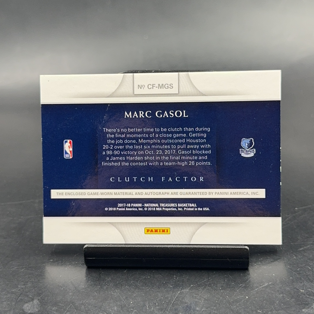 2017-18 Panini National Treasures Marc Gasol 【五月拍卖 顺丰空运】国宝 马克 加索尔 球衣 ...