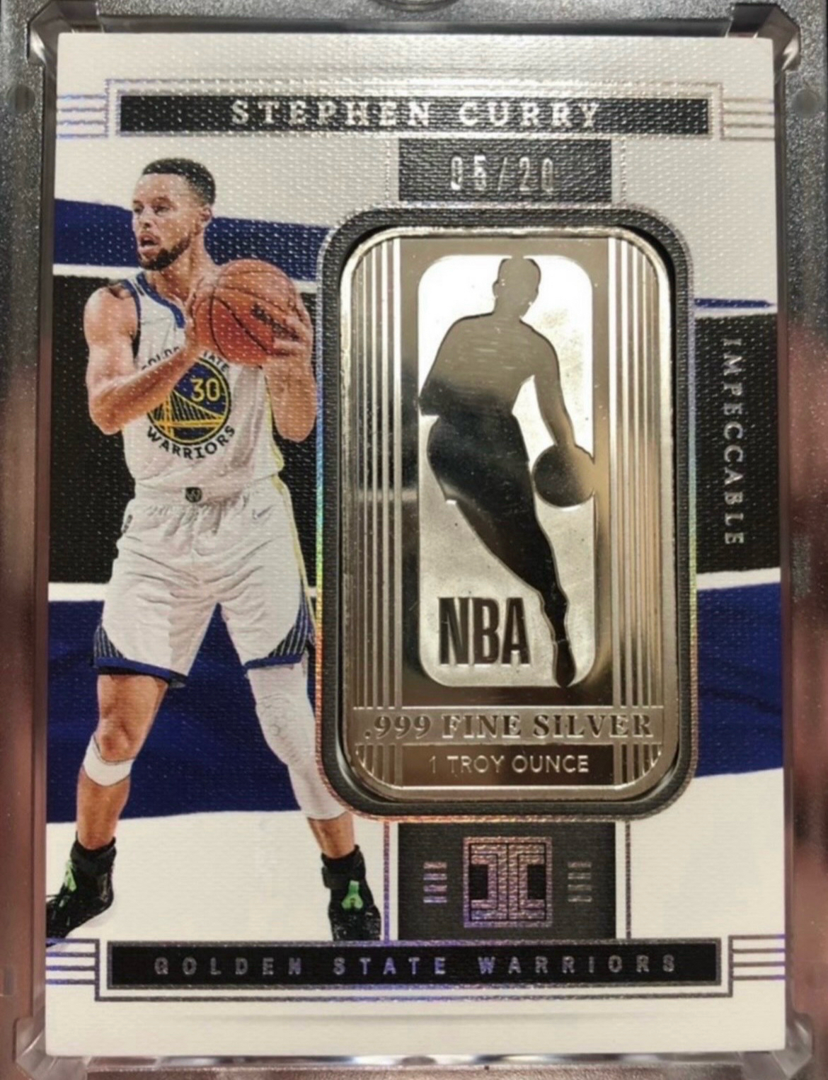 2021-22 Panini Impeccable Stephen Curry 【 ️20张 库里】高端小真金LOGOMAN银砖 真金白银 ...