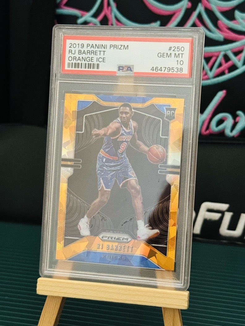 2019-20 Panini Prizm R.J. Barrett RC RJ 巴雷特 RJB 新秀 橙碎冰 折射 尼克斯 猛龙 PSA10 ...