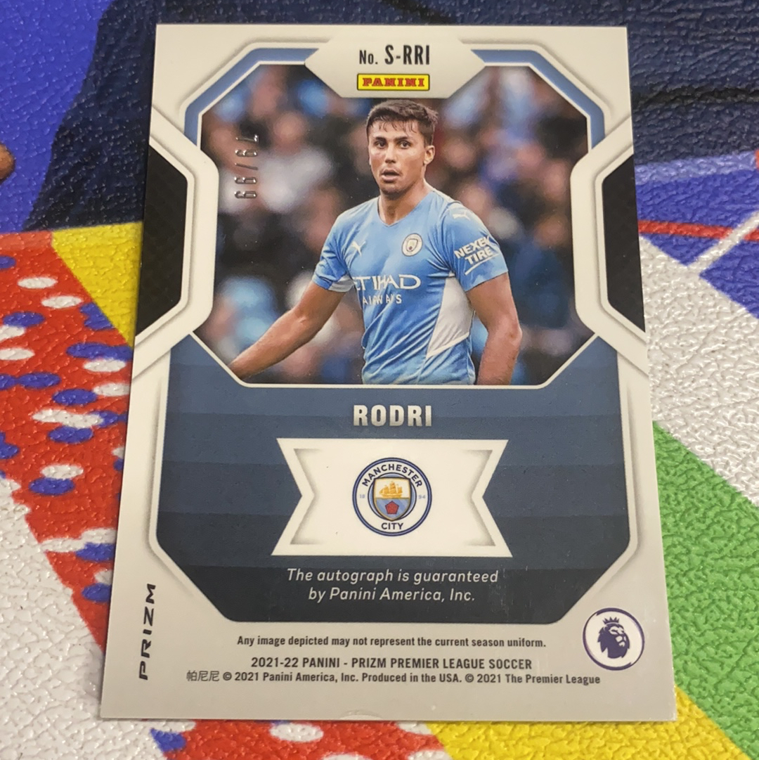 2021-22 Panini Prizm rodri 罗德里 曼城 西班牙 金球先生 英超pz 银折 签字 收藏必备 卡品如图（好脾气） 卡淘