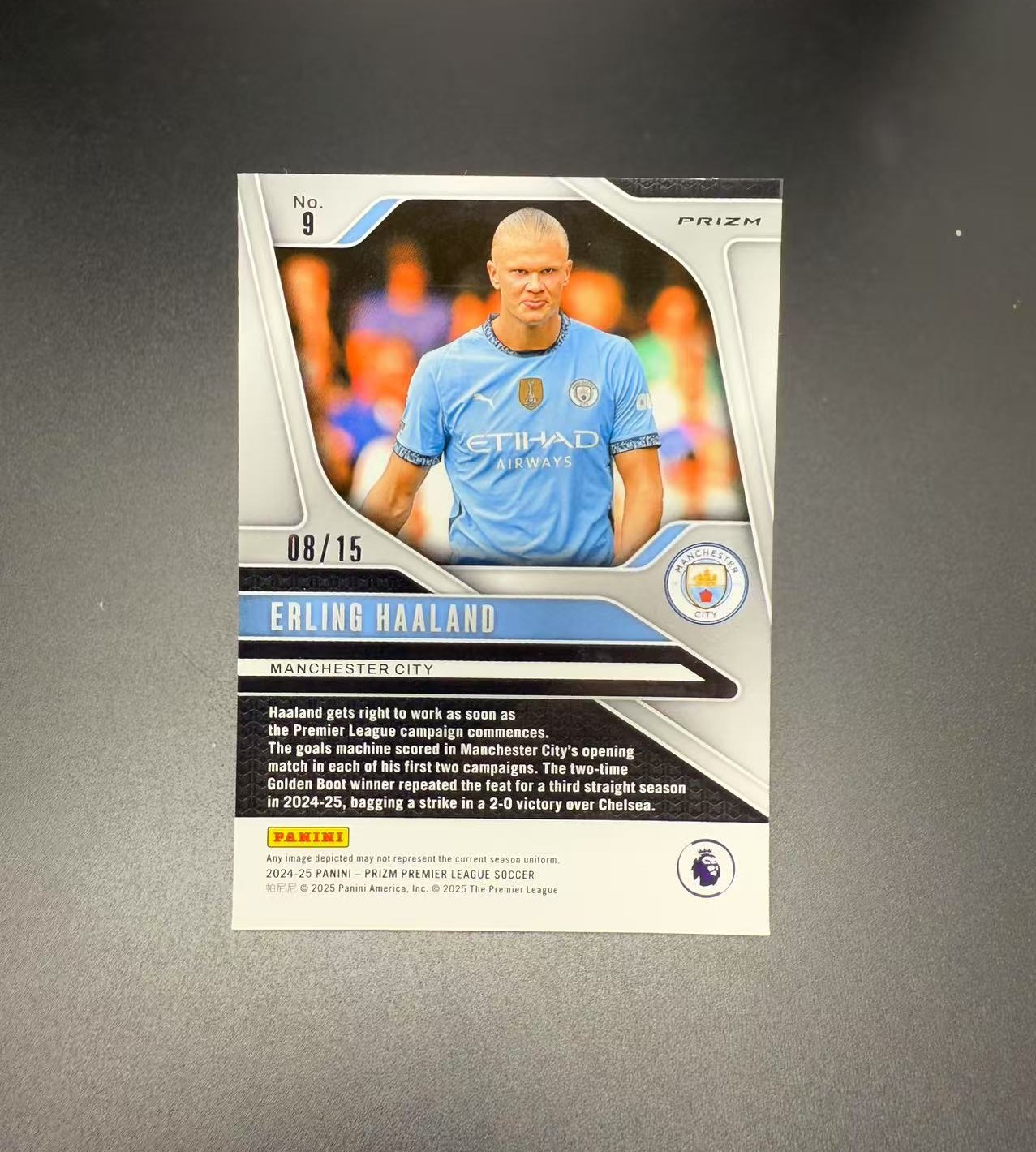 2024-25 Panini Prizm Erling Haaland 【湖水蓝拍卖】哈兰德 曼城 英超 PZ Choice 圈圈折 斑马折 ...