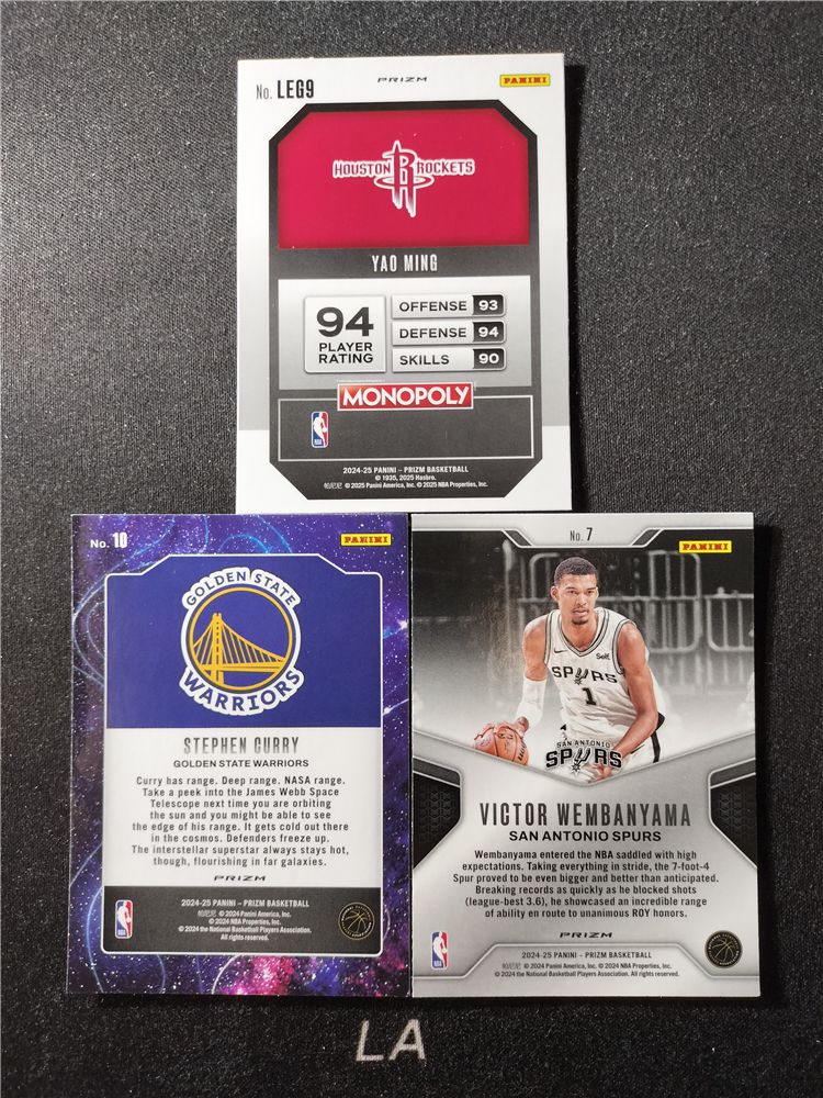 【LA拍卖】2024-25 Panini Prizm 大富翁 姚明 斯蒂芬 库里 维克托 文班亚马 Deep Space Dominance ...