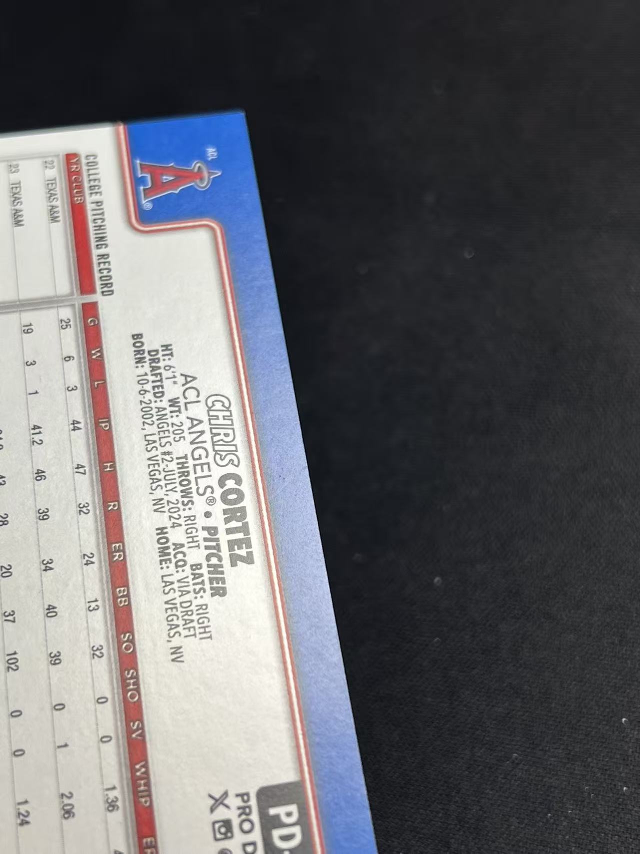 2025 Topps Update Series Chris Cortez 克里斯 科尔特斯 洛杉矶天使 签字 贴签 折射 紫折 299编 ...