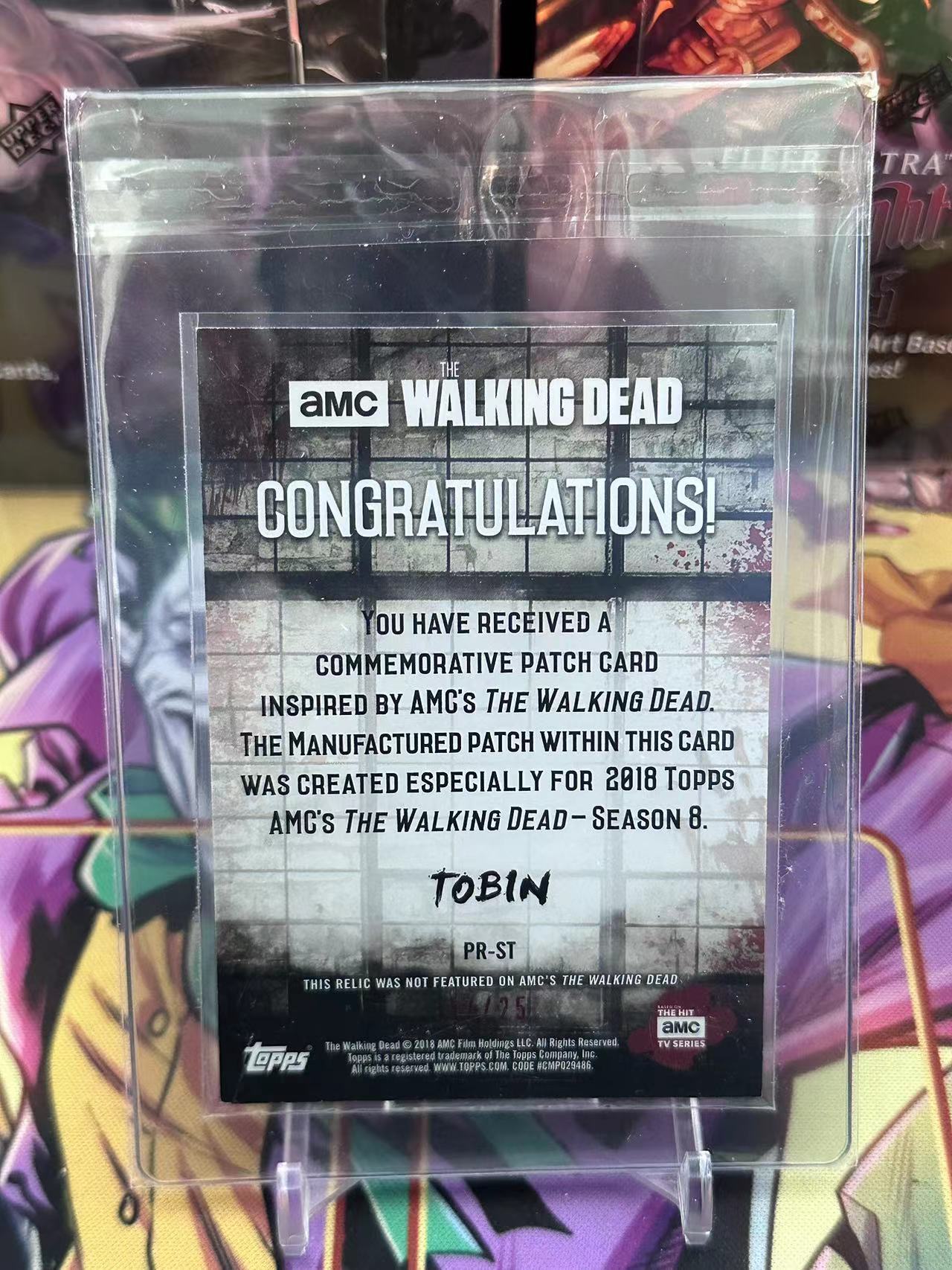 2018 Topps 行尸走肉 The Walking Dead 第八季 TOBIN 亚历山大社区 logo 徽章刺绣 低编 17/25 编 ...