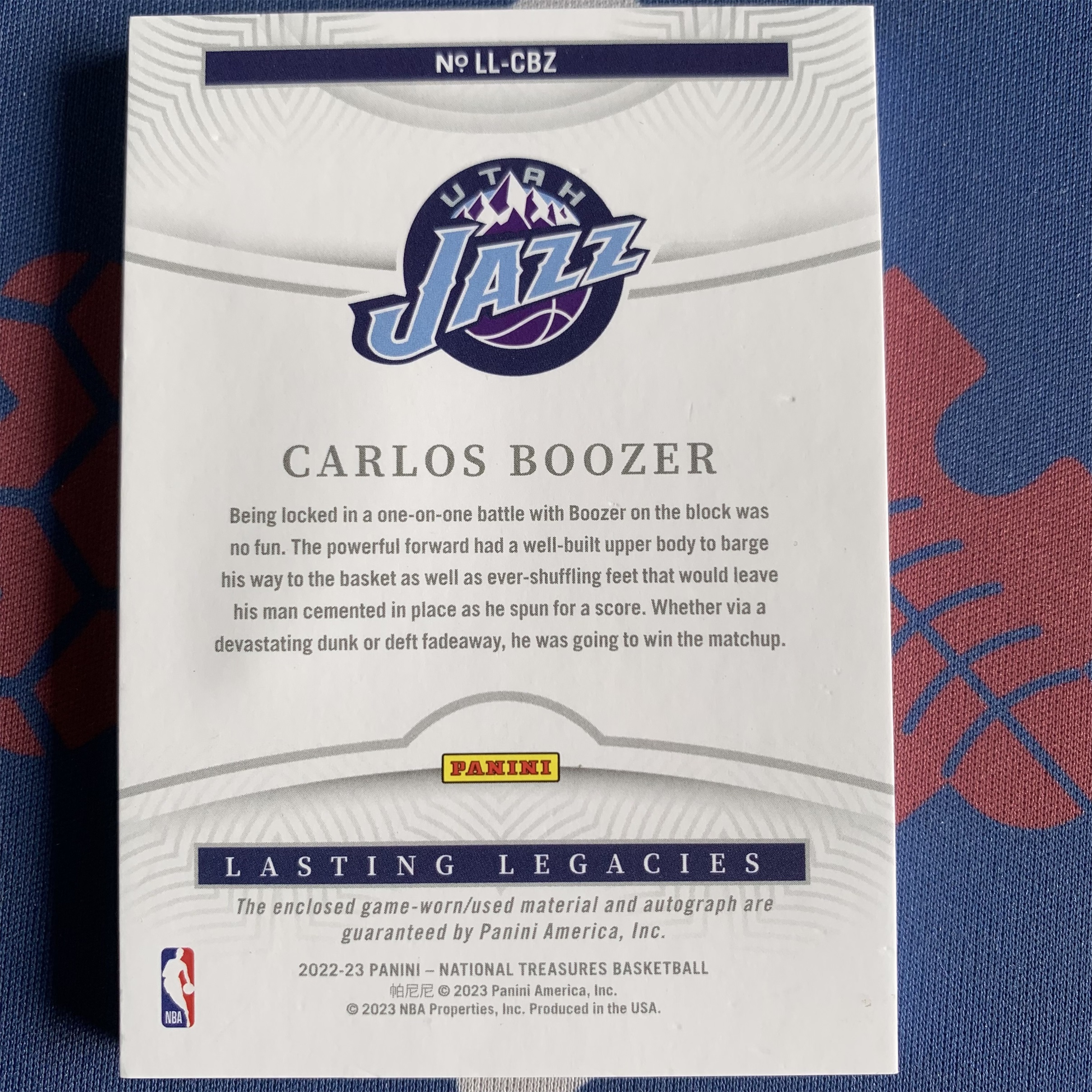 2022-23 Panini National Treasures Carlos Boozer 【海宝】国宝 爵士 卡洛斯 布泽尔 9编 暴力 ...