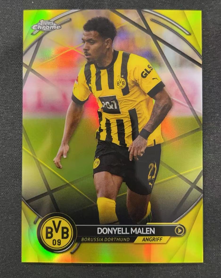 【长安代卖】2023 Topps BVB09 多特蒙德队盒 Donyell Malen 唐耶尔马伦 金折 16/20编 实卡帅气 收藏必备【子 ...
