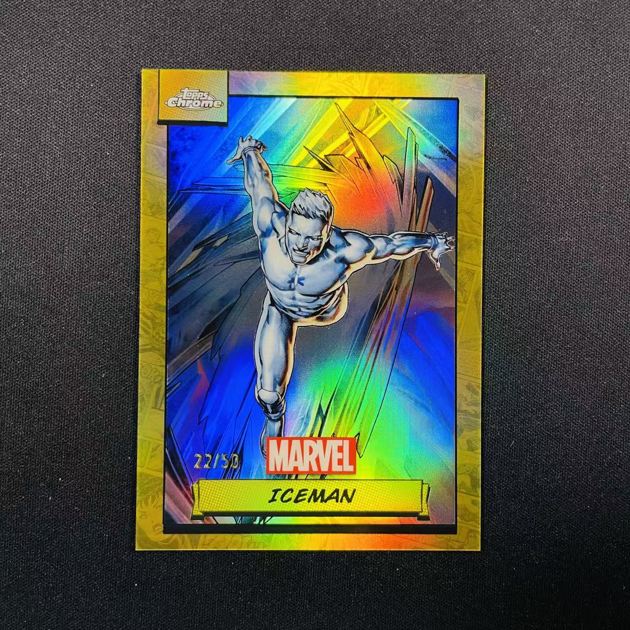 2024 Topps Marvel (MCU) Chrome 漫威 元年 TC Iceman 冰人 22/50编 正金折 磨痕 洛北拍卖 周总 ...