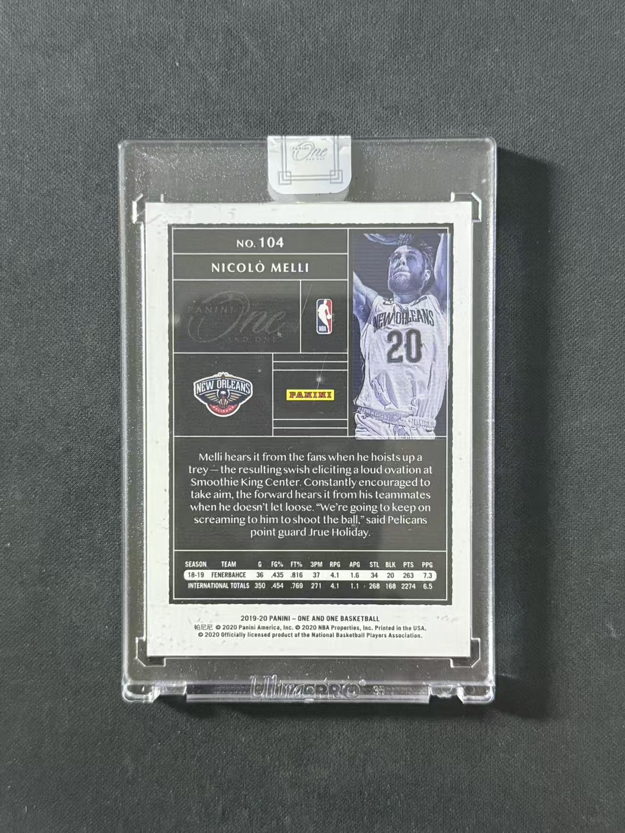 2019-20 Panini One and One Nicolo Melli RC 【林林拍卖虚竹】oao系列 鹈鹕 新秀 梅利 01/25 ...