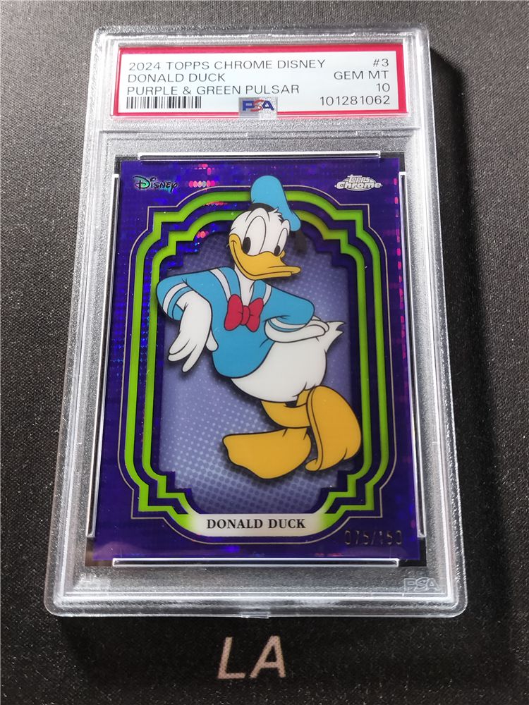 【LA拍卖】2024 Topps Chrome Disney TC迪士尼 Donald Duck 唐老鸭 紫绿脉冲折 base /150编 ...