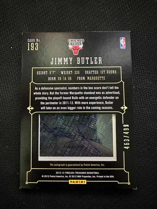 2012-13 Panini Timeless Treasures Jimmy Butler RC 【学浪】小铁盒系列 公牛 新秀 巴特勒 ...