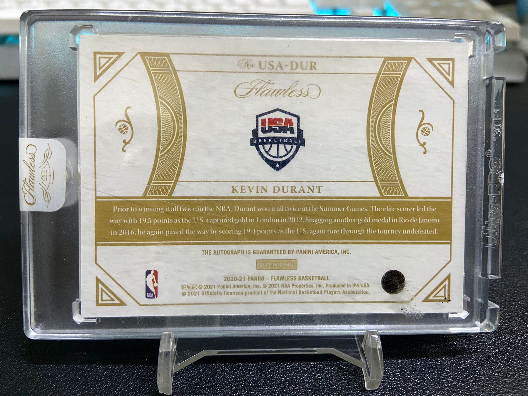 【浩行拍卖 截标预付82%】2020-21 panini flawless kevin durant 手提 美国 凯文 杜兰特 死神 KD ...