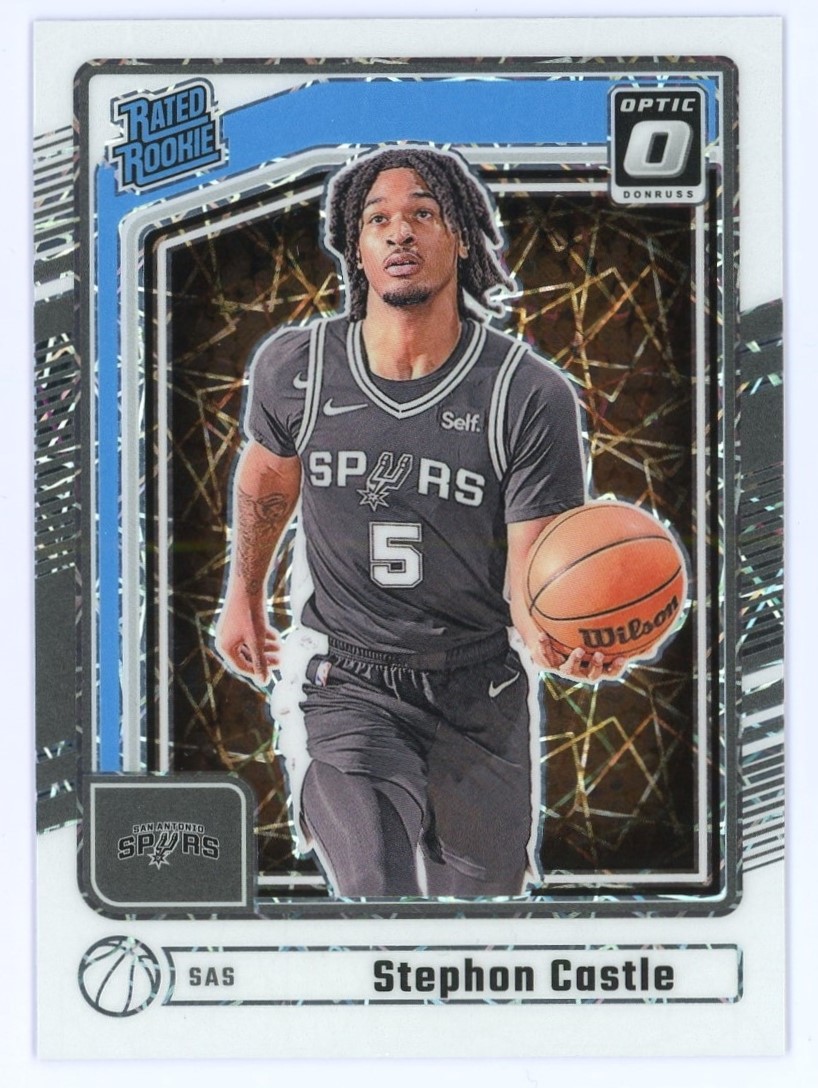 2024-25 Panini Donruss Stephon Castle RC 斯蒂芬 卡斯尔 新秀 杜蕾斯 白镭射折 折射 圣安东尼奥马刺 ...