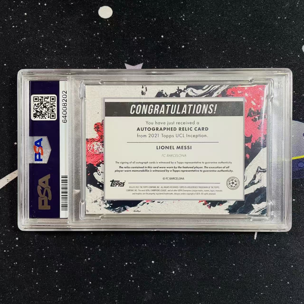 2020 Topps Inception Lionel Messi 盗梦 元年 梅西 09/25编 泼墨 签字 PSA9分 签字10 欧冠决赛 ...