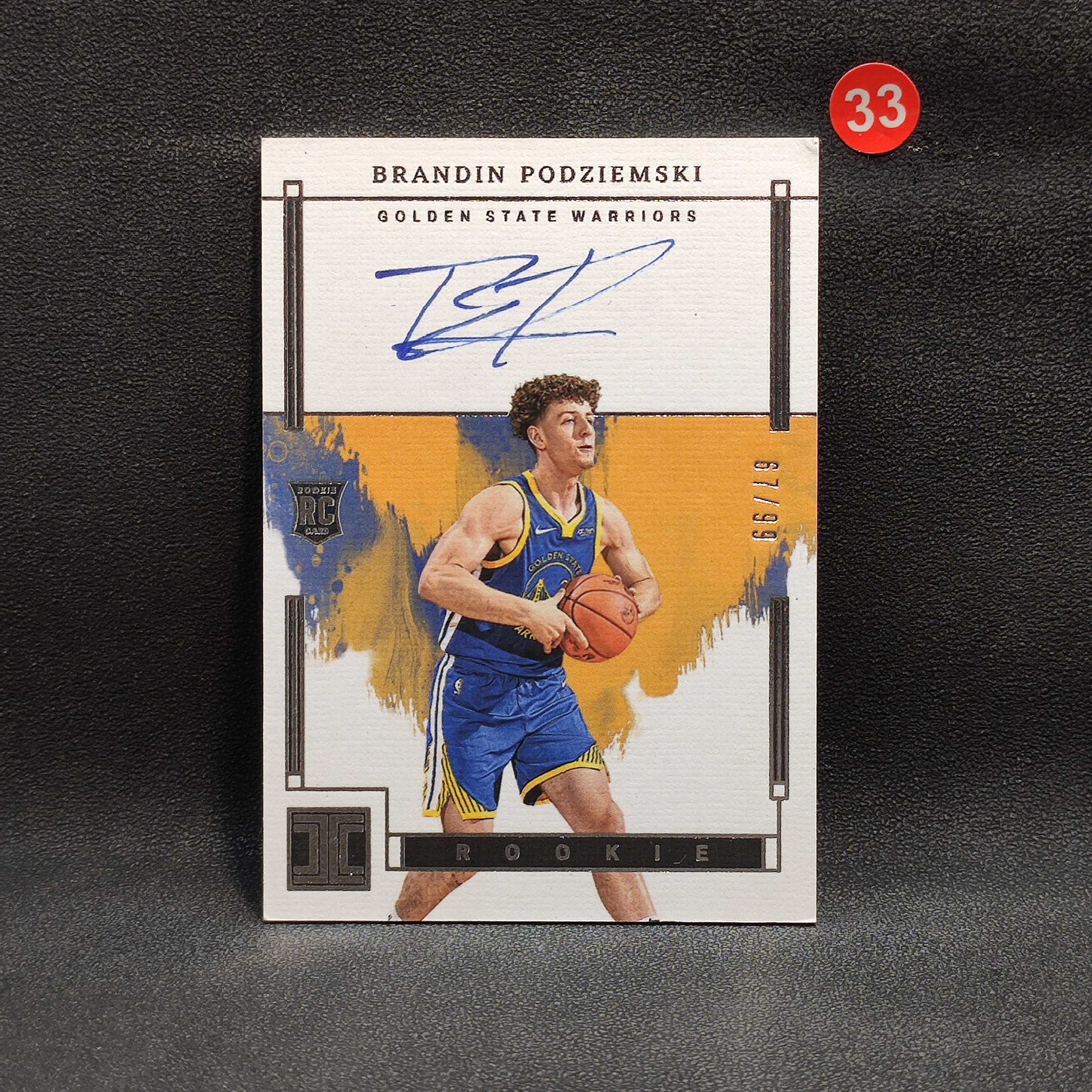 【大腿代卖预付80%】Brandin Podziemski 波杰姆斯基 2023-24 Impeccable 小真金 RC新秀 /99编带编限量 签字 卡签 勇士/瑕疵见详图/6069nav ...