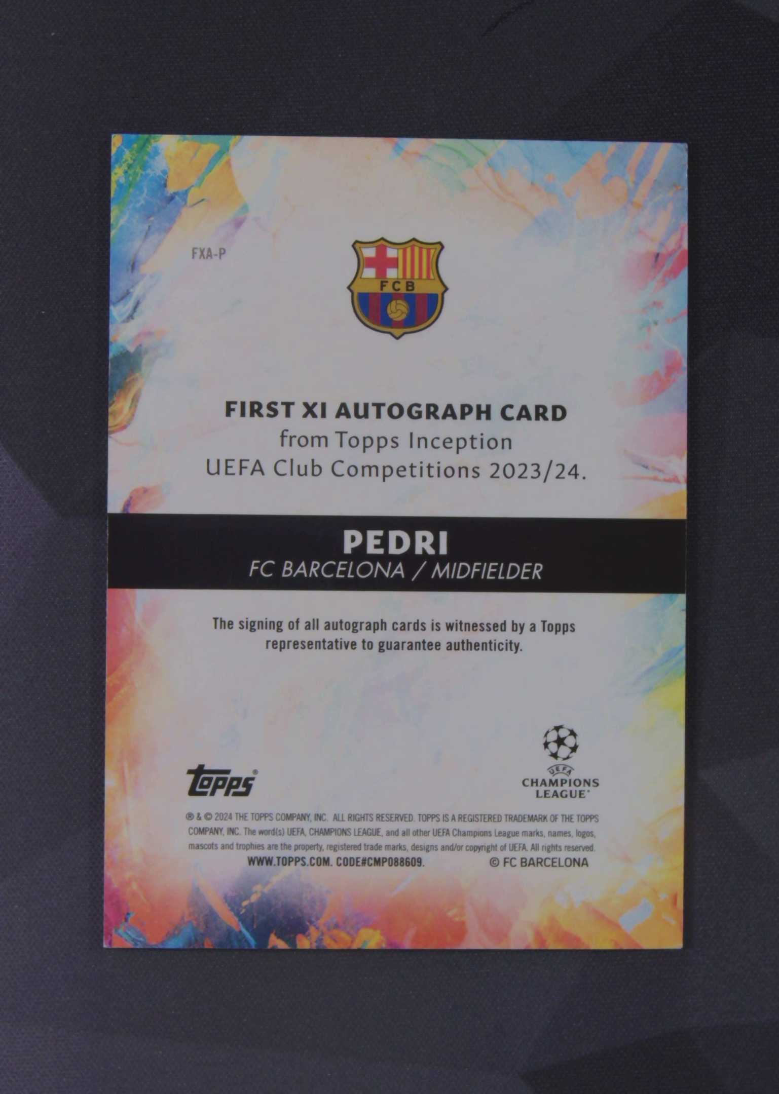 2024 TOPPS Inception Pedri 【B81 Ahan】 佩德里 第一阵容 盗梦空间 25编 巴萨 巴塞罗那 西班牙 签字 ...