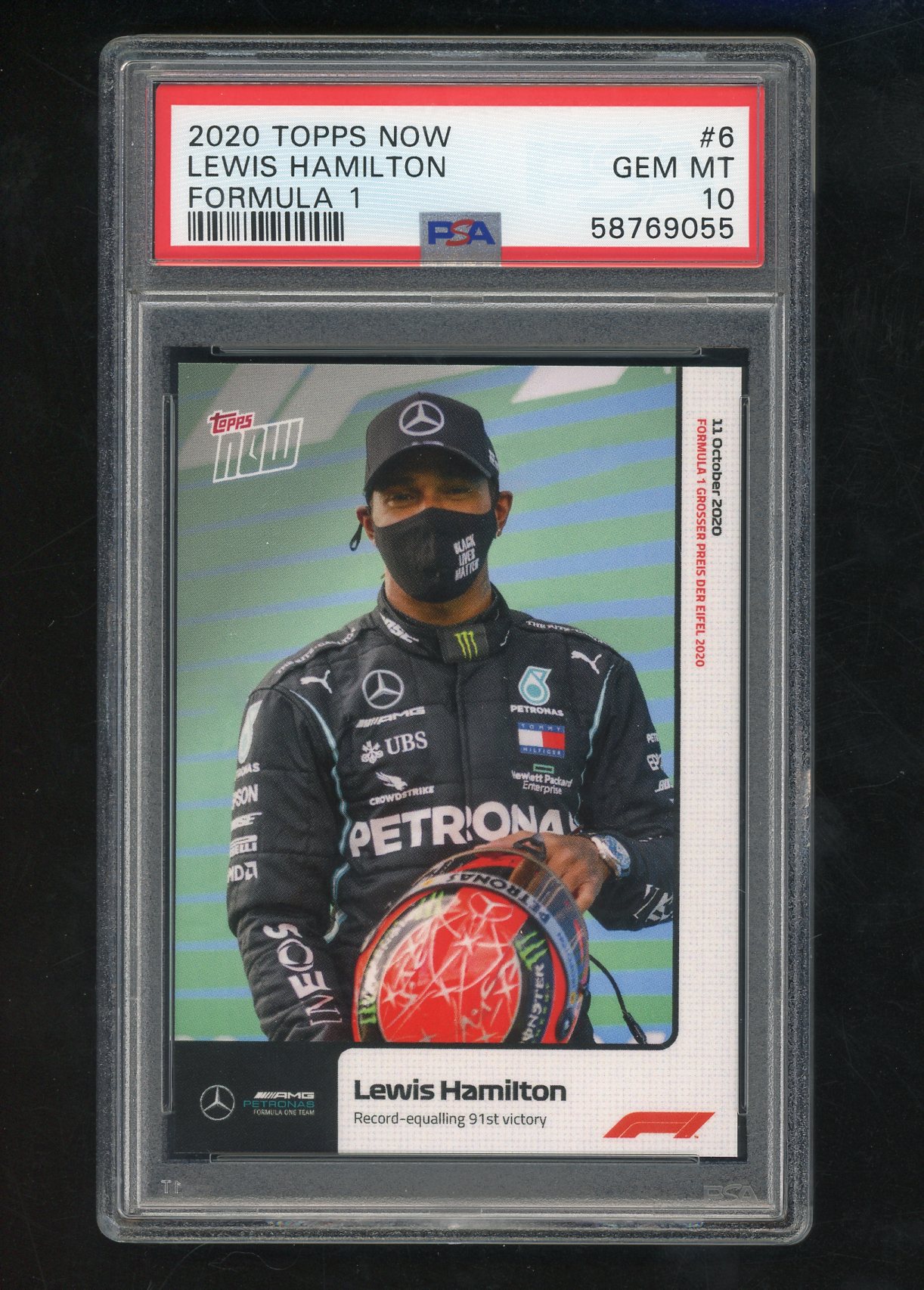 2020 Topps Now Lewis Hamilton 汉密尔顿 F1 定制版 梅赛德斯AMG车队 PSA10分评级【US10 ...