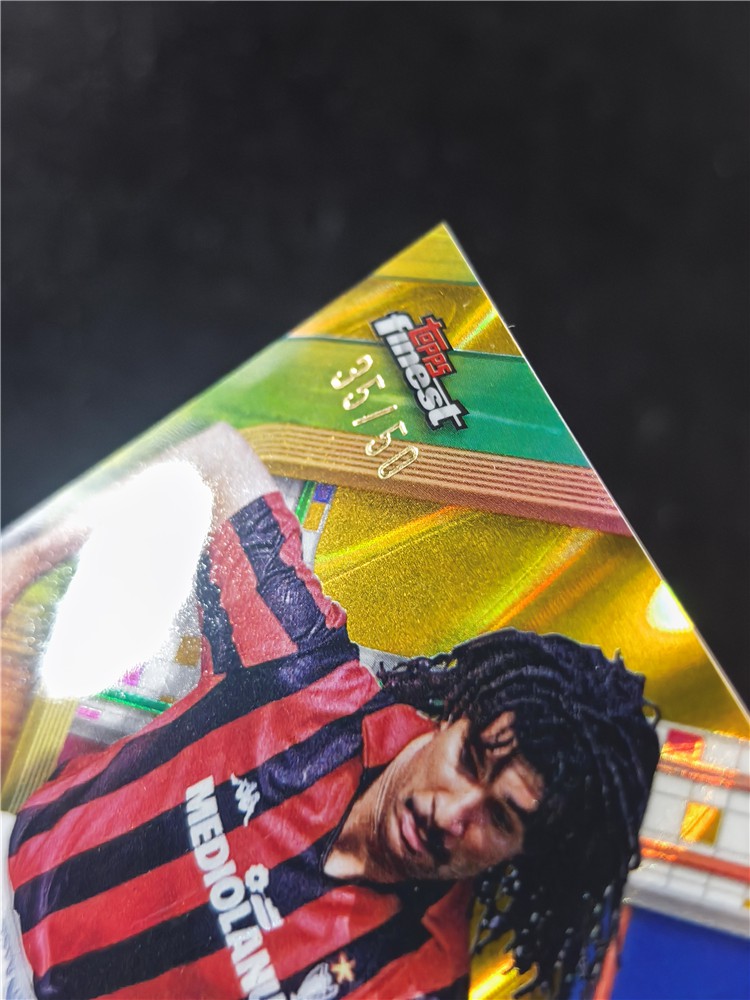 【LA拍卖】2024-25 Topps Finest Ruud Gullit 路德 古利特 荷兰 AC米兰 金光波折 签字 /50编 瑕疵如图 ...