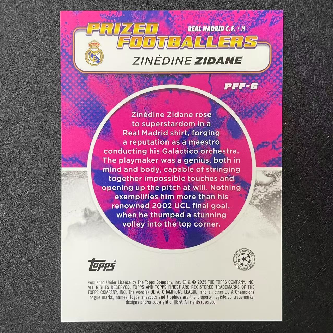 【德基拍卖】2024-25 Topps Finest Zinedine Zidane 欧战Finest 皇家马德里 齐达内 绿红泼墨 特卡 大 ...