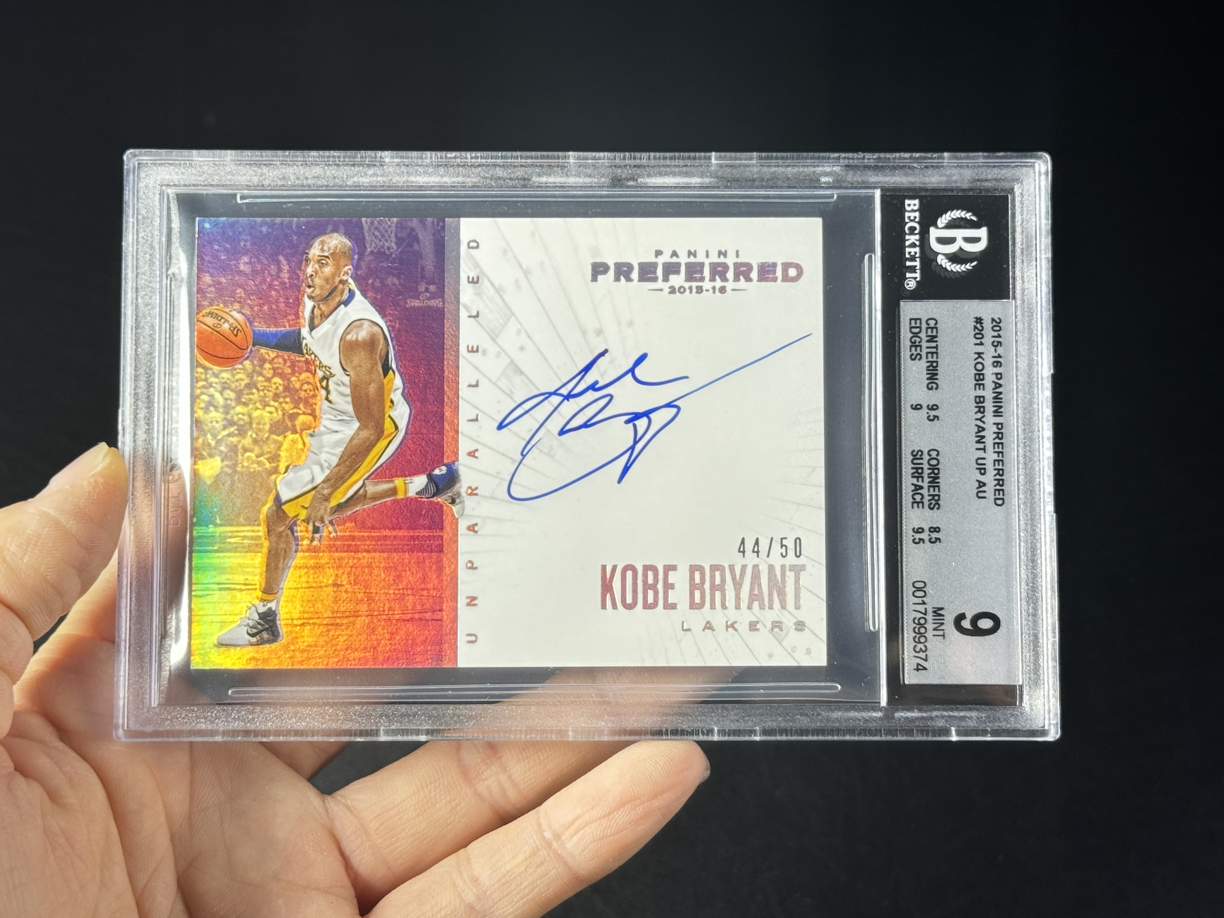【喷子拍卖】2015-16 panini preferred Kobe Bryant 洛杉矶湖人 科比 布莱恩特 无双 签字 50编 无平行 ...