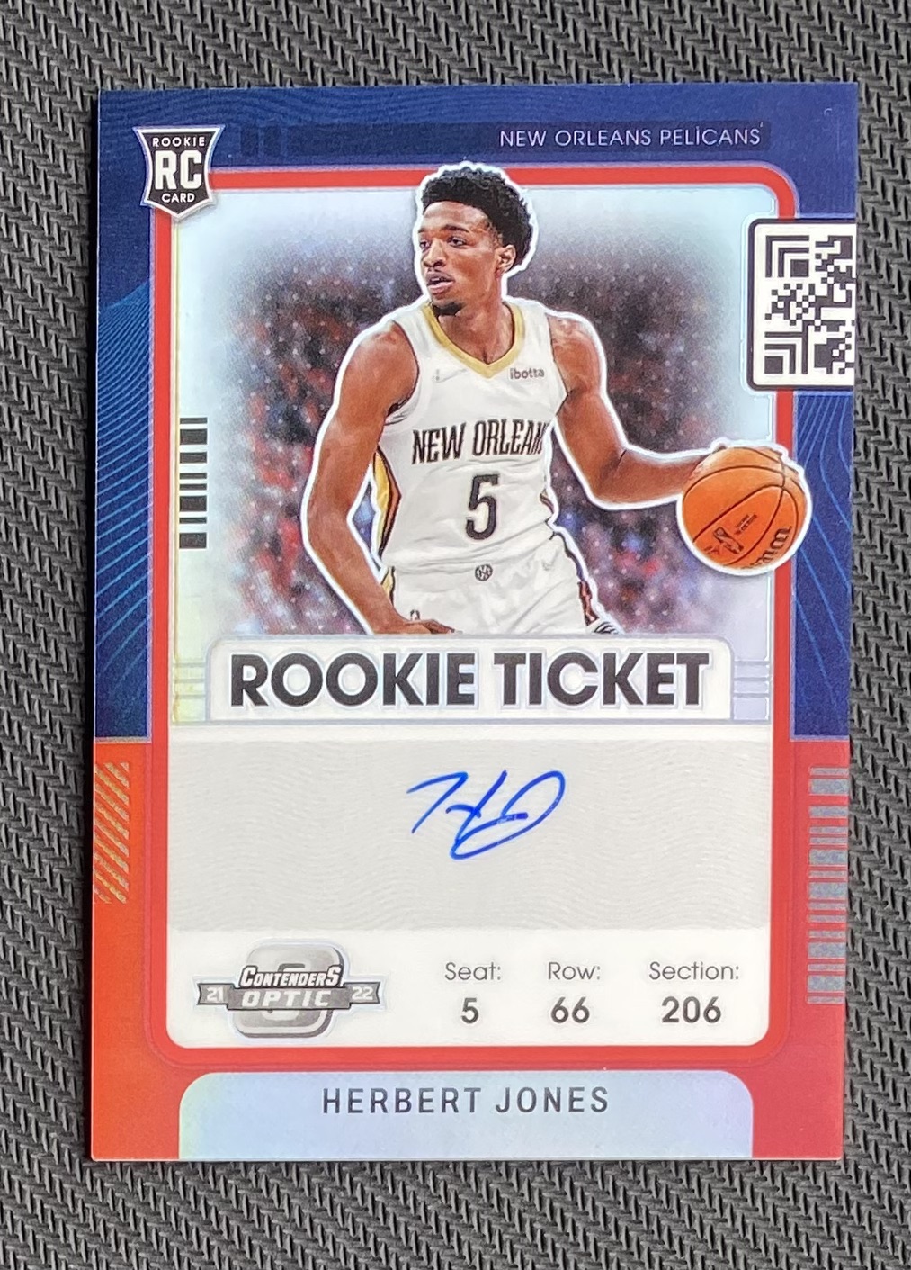 2021-22 Panini Contenders Optic Herbert Jones RC 球票OP 鹈鹕 赫伯特琼斯 新秀红折签字 卡 ...