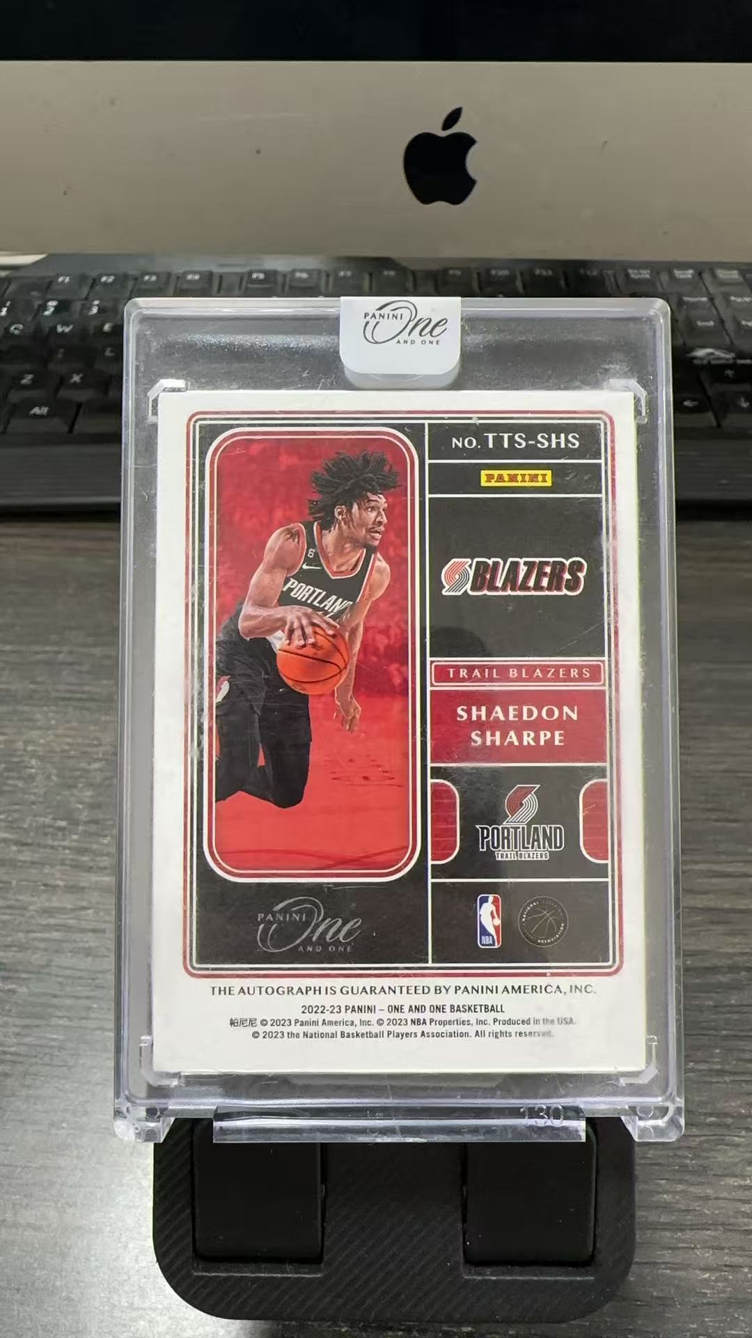 2022-23 Panini One and One Shaedon Sharpe 谢登夏普 新秀 剪影 特卡 签字 卡签 开拓者 99编 ...