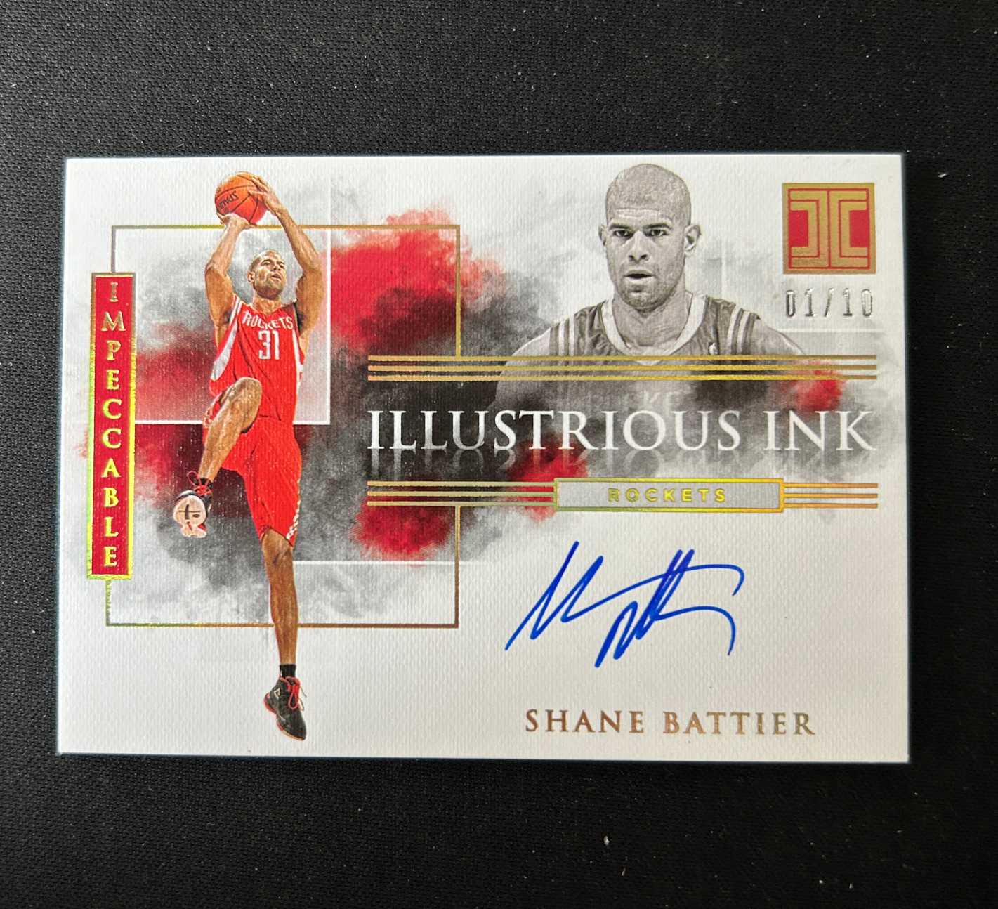 2019-20 Panini Impeccable Shane Battier 肖恩巴蒂尔 火箭 小真金 杰出 签字 卡签 01/10编 超低 ...