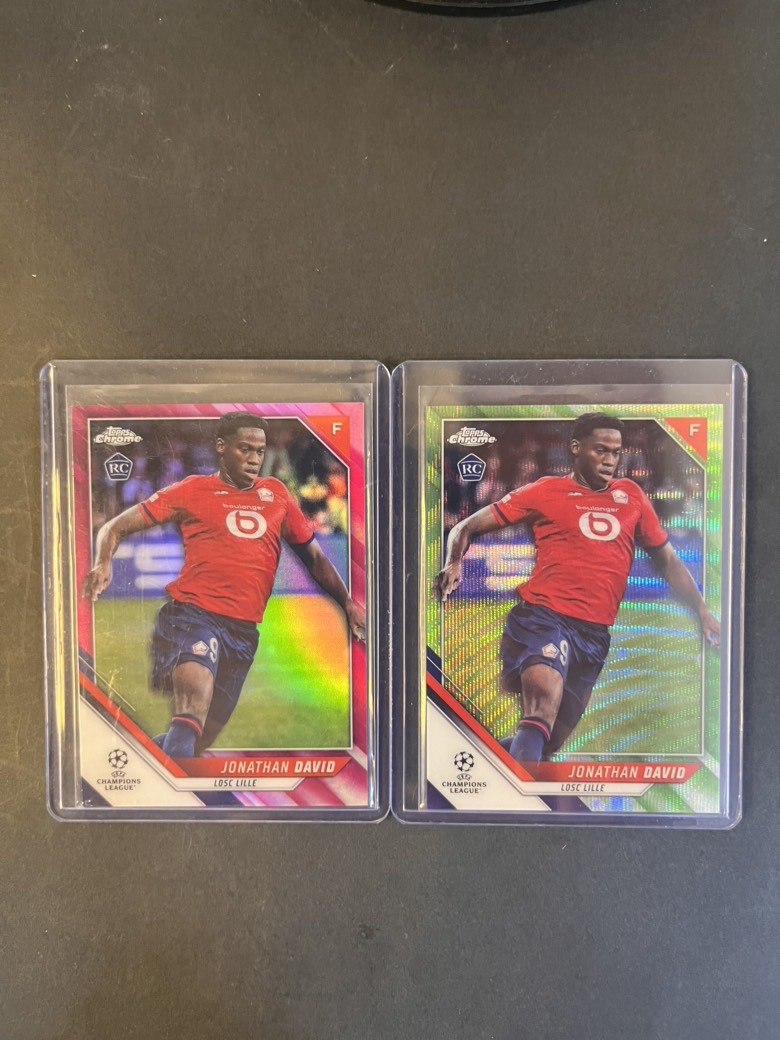 2021-22 Topps Chrome Jonathan David RC 乔纳森 戴维 新秀 2张带编lot 99编 175编 里尔 （瑟 ...