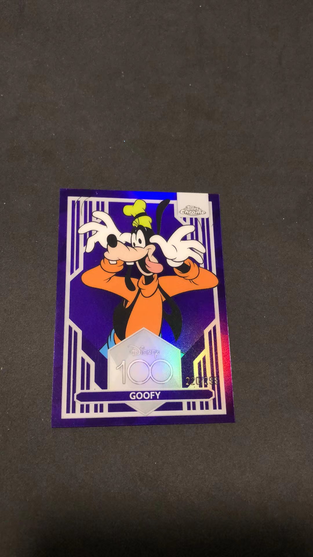 2023 Topps chrome disney GOOFY TC元年迪士尼100周年 米老鼠和唐老鸭 高飞 220/299编 紫折 （梦煜接 ...