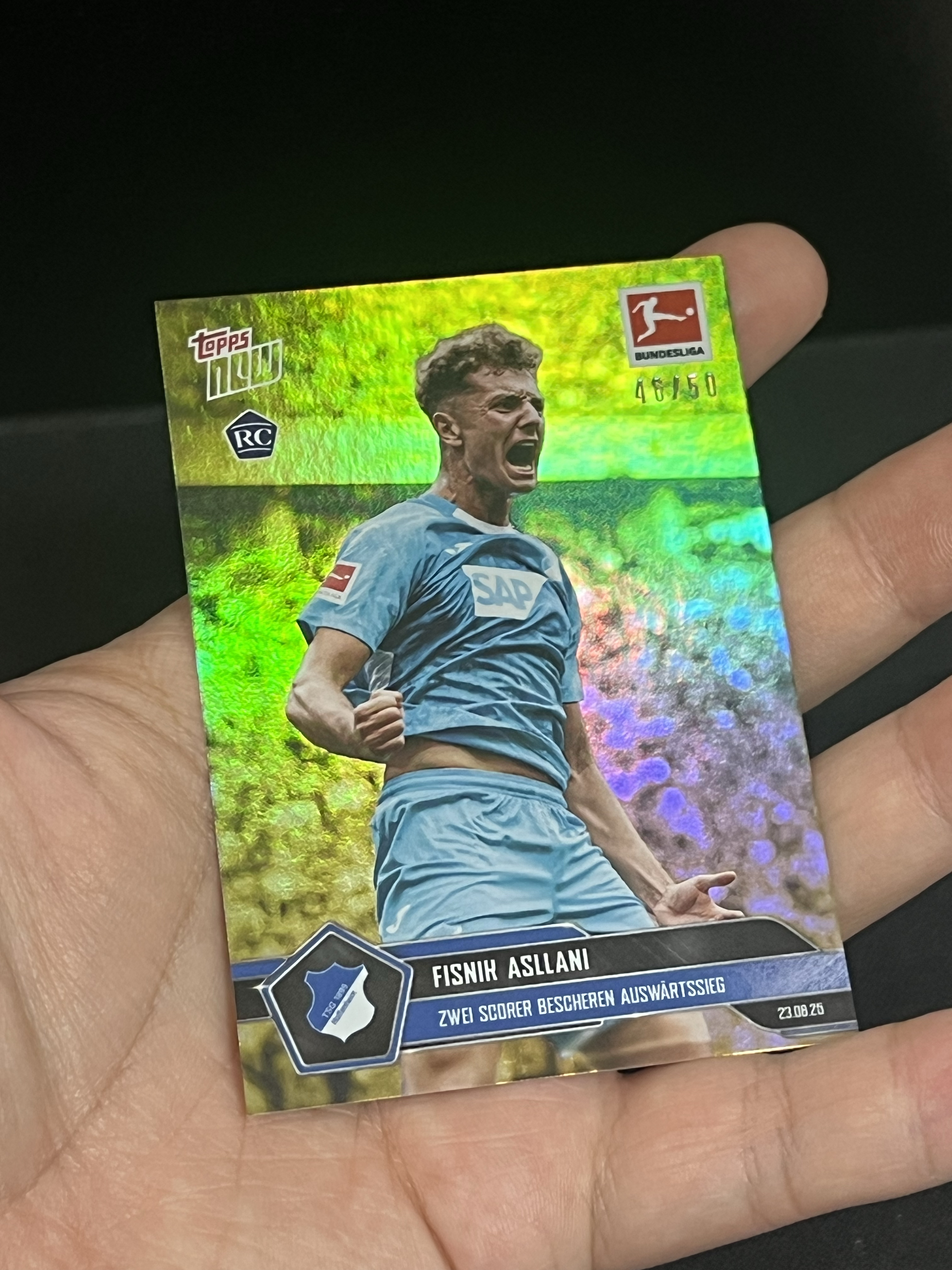 2025 Topps Now Fisnik Asllani RC 【北伦敦拍卖】 阿斯拉尼 霍芬海姆 顶级新秀 德甲首秀对阵药厂 一球一助攻 ...