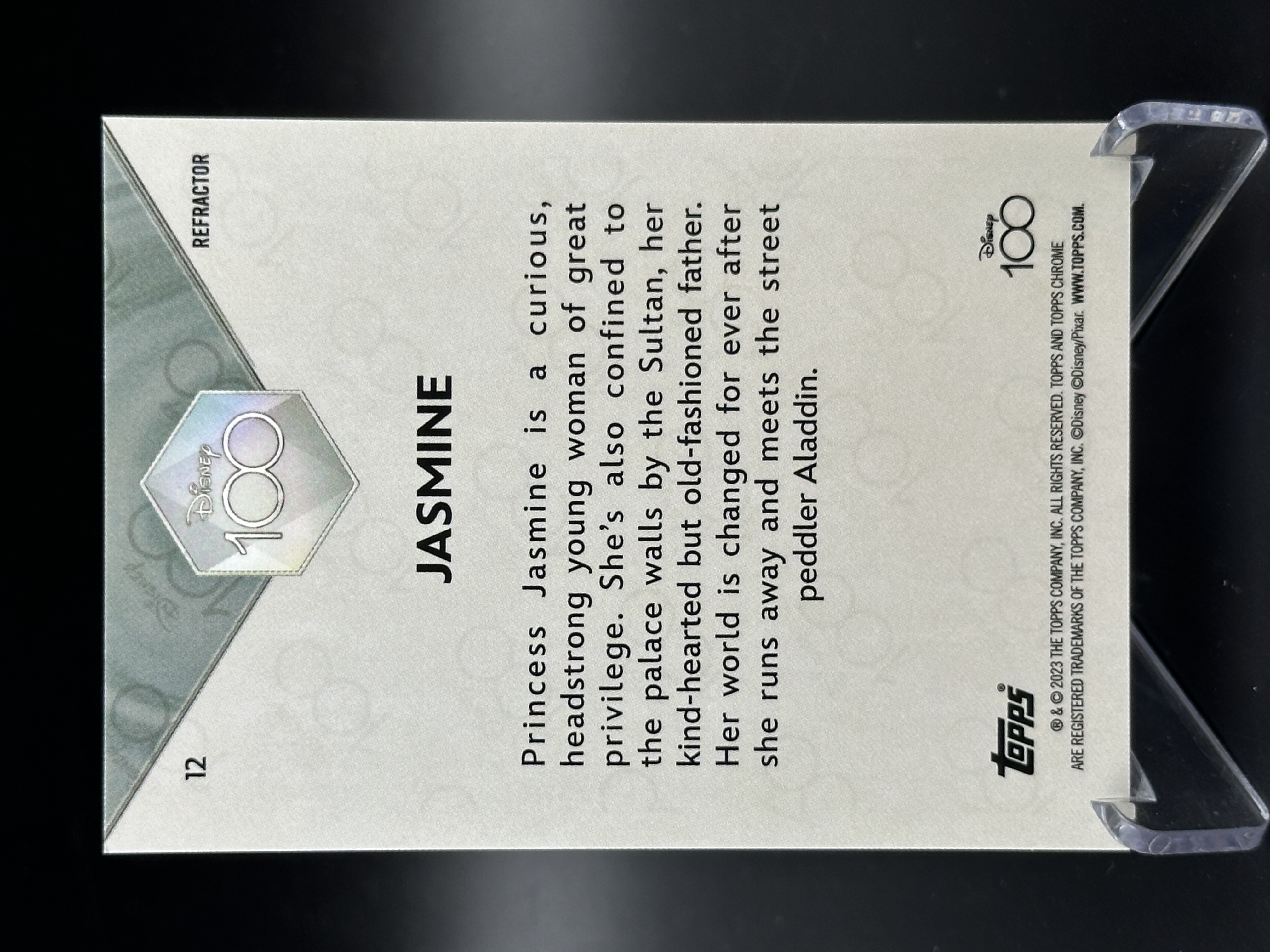 2023 Topps Disney jasmine 【小黄拍卖】chrome 100周年 茉莉公主 银折「mimo」 卡淘