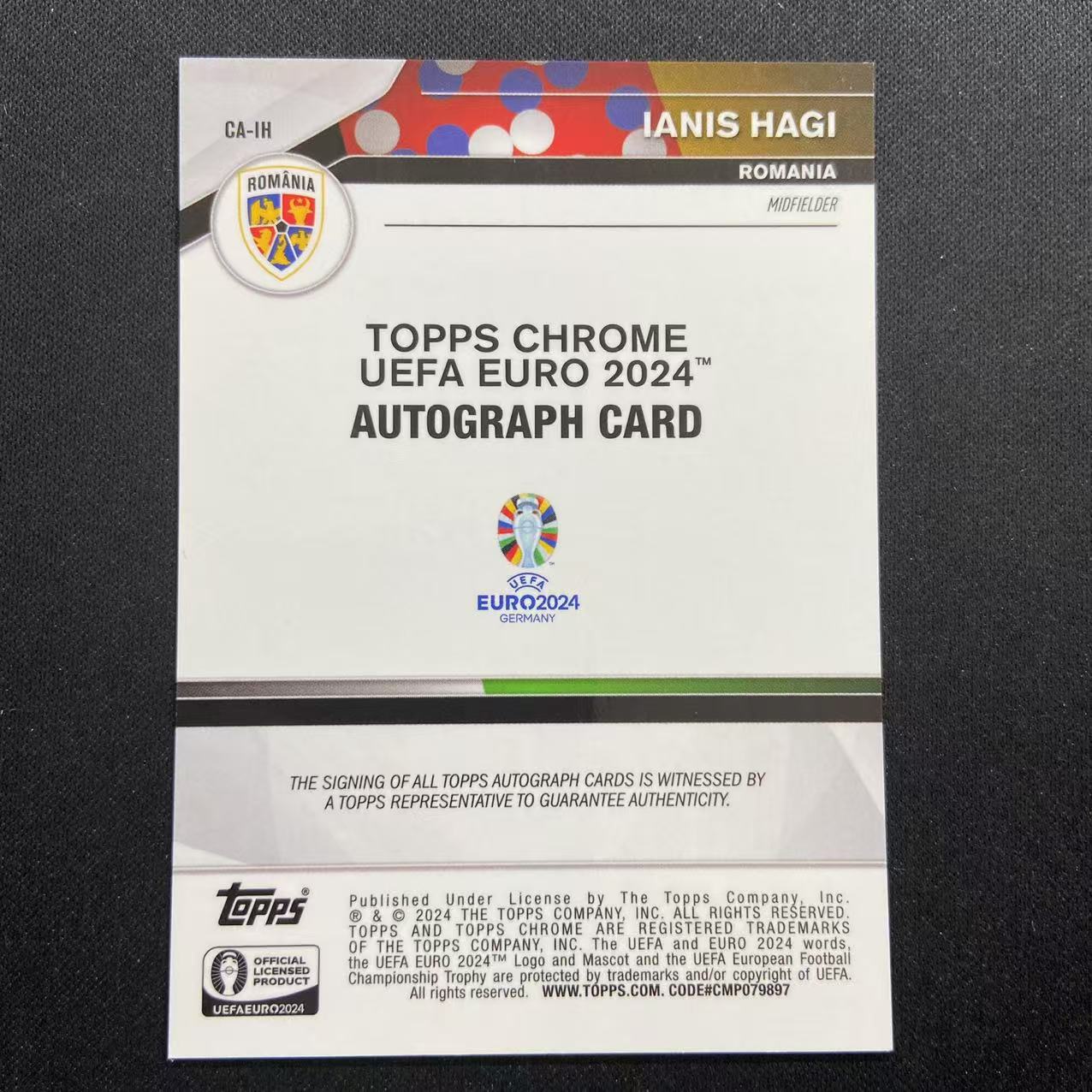 2024 Topps Finest 欧洲杯 Ianis Hagi 因尼斯哈吉 小哈吉 Debut 折射签字 金折 罗马尼亚 格拉斯哥流浪者 ...