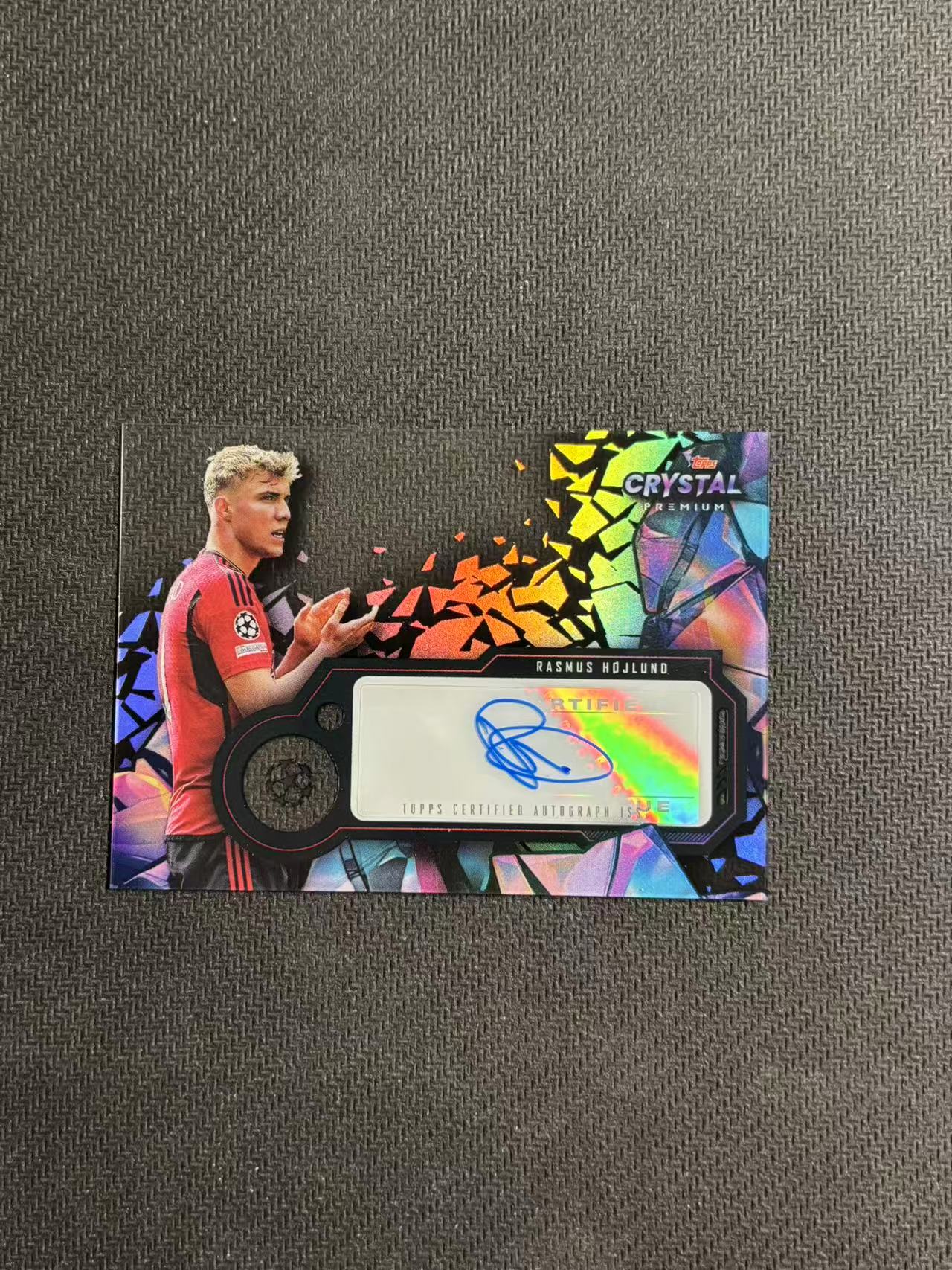 2024 Topps crystal Hojlund 水晶 曼联 霍伊伦德 签字 完美签 英超 银折 折射 签名 卡淘