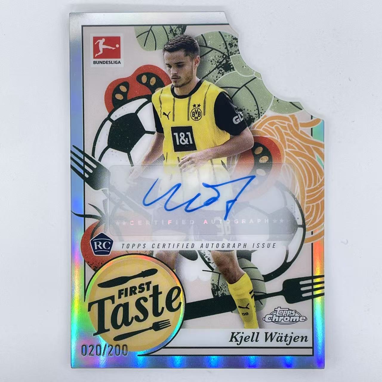 2024-25 Topps Chrome Kjell Watjen RC 德甲TC 德国 多特 魏特延 新秀 签字 200编 银折 初露锋芒签 ...
