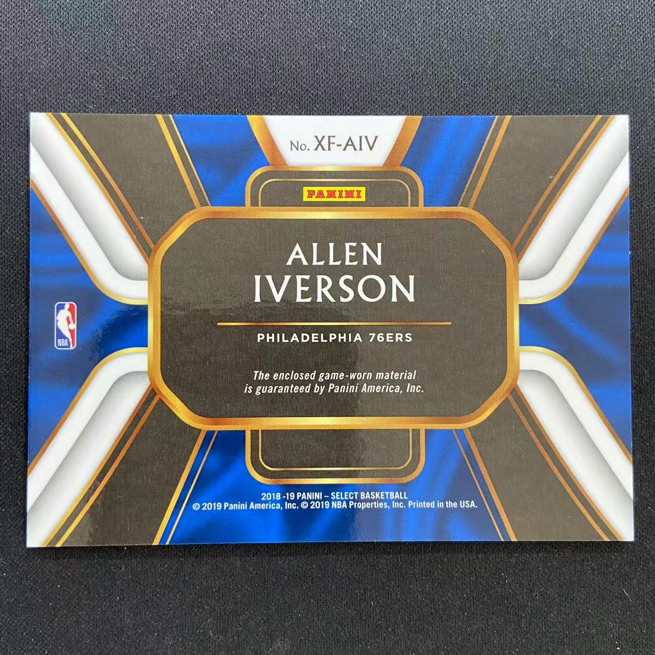 2018-19 Select 答案 艾弗森 X-Factor 横版大球衣 76人 #xfaiv【US10-X905】 卡淘
