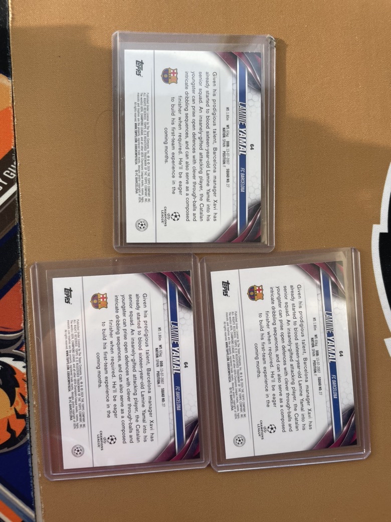 2024 Topps ucc Lamine Yamal RC 欧战 ucc 巴萨 亚马尔 3张 base 打包带走 卡品如图 实卡超美 收藏保值 卡淘