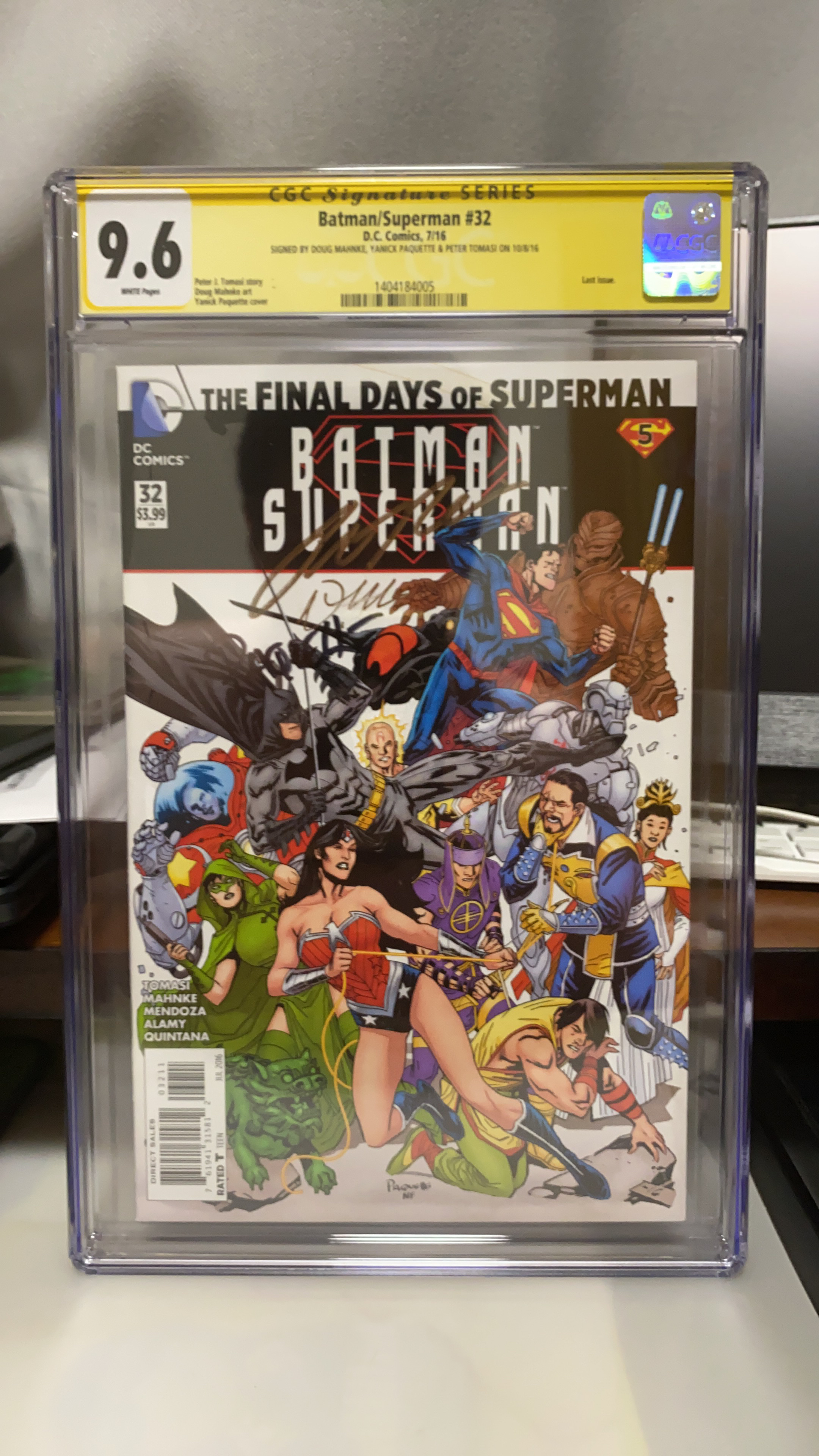 2016 DC COMICS CGC SIGNATURE SERIES MAHNKE PAQUETTE TOMASI 美漫杂志 黄砖 9.6 ...