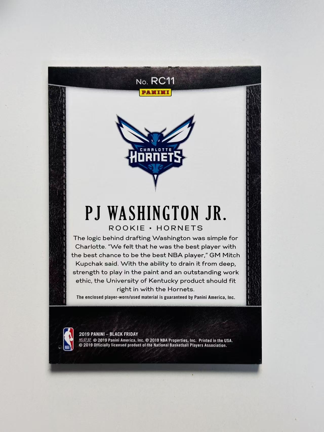 2019-20 Panini BLACK FRIDY PJ Washington Jr. RC 嘿嘿代卖 PJ华盛顿 新秀 3/5编 低编 金 ...
