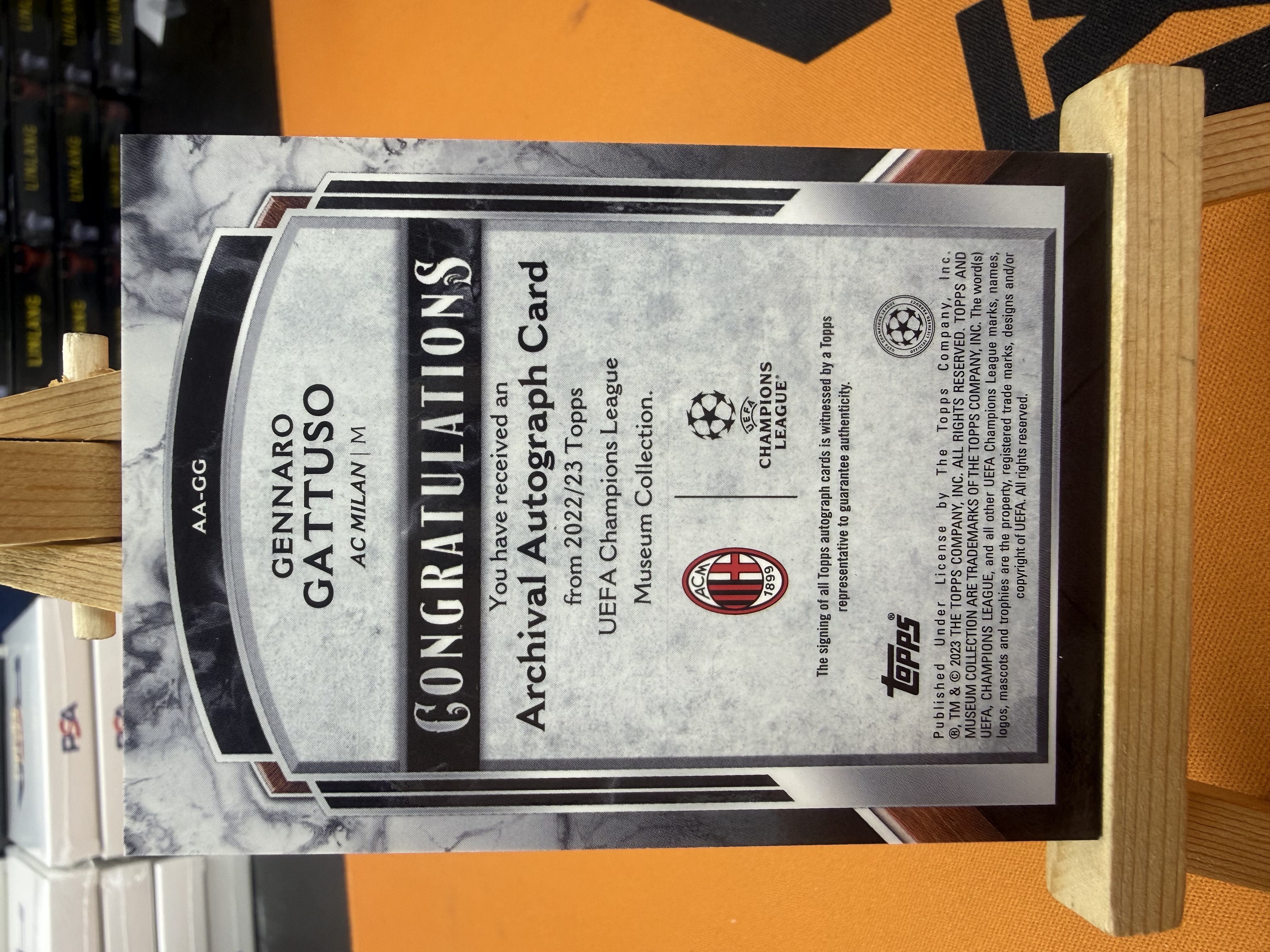 2023 Topps Museum Gennaro Gattuso 【卡贝拍卖】#AA-GG 加图索 299编 签字 欧冠博物馆 意大利 欧冠 ...