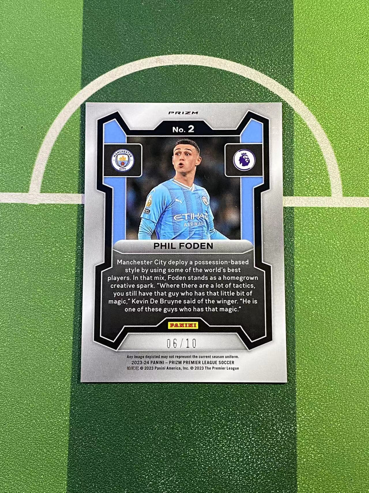 2023-24 panini 英超 prizm 曼彻斯特城 曼城 菲尔福登 foden 正金折 base 06/10编 带夹 【YK代拍】Y7 卡淘